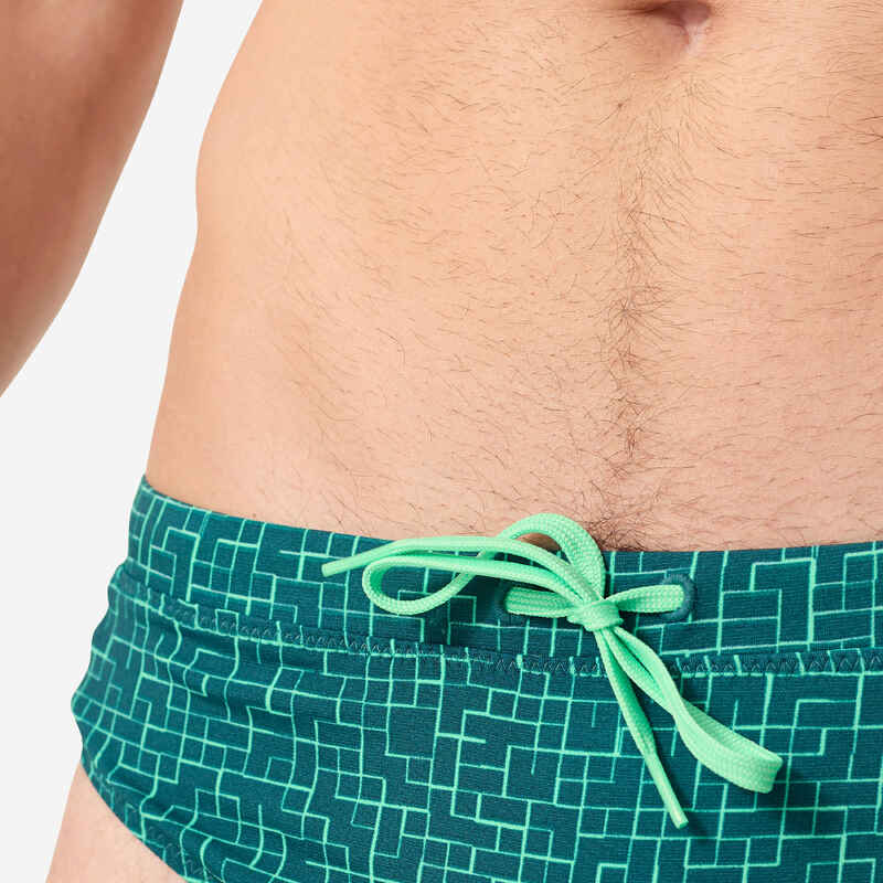 Men’s swimming briefs - 100 plus quad green - Decathlon