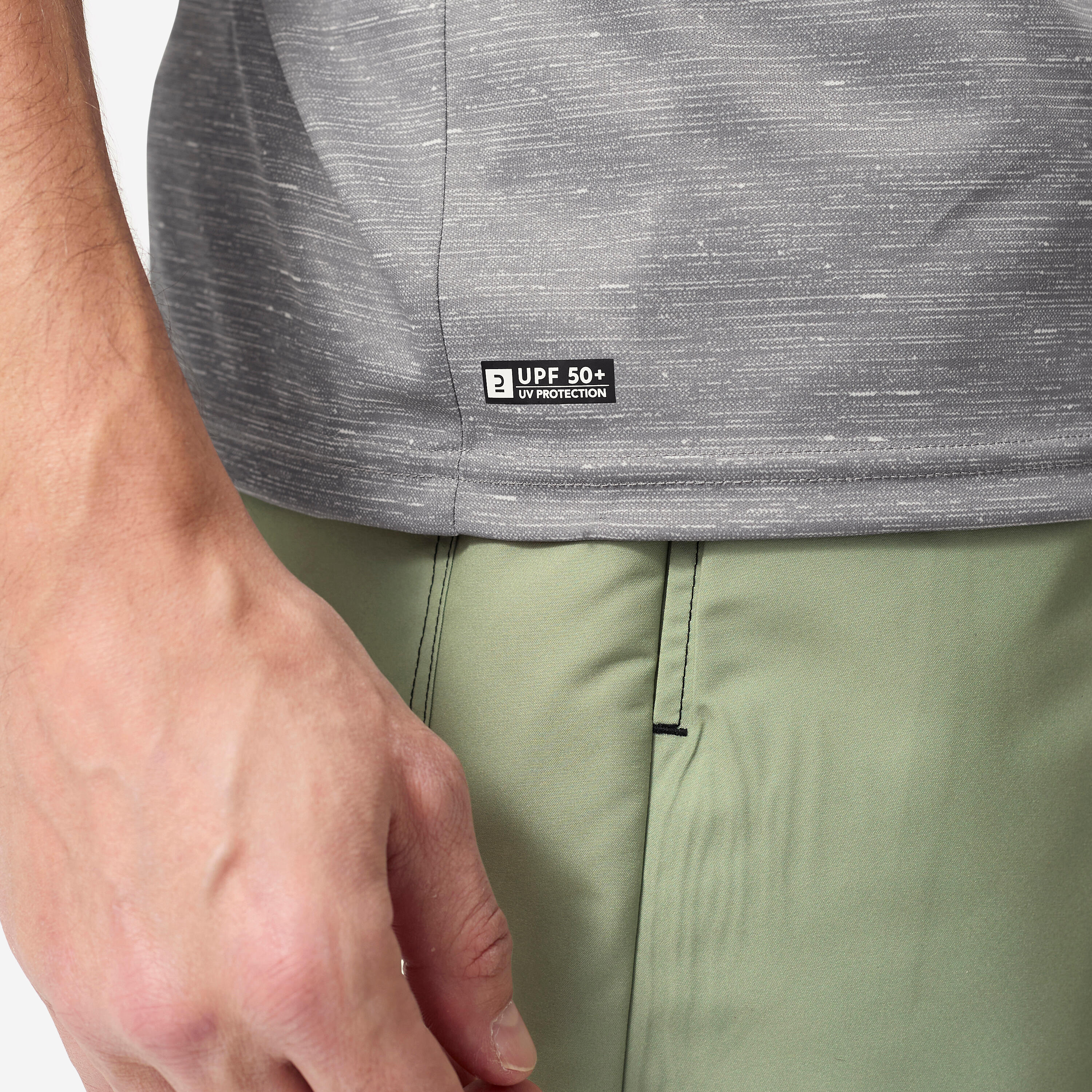 Men's Short-Sleeved Surfing Rash Guard - Dark grey - Olaian - Decathlon