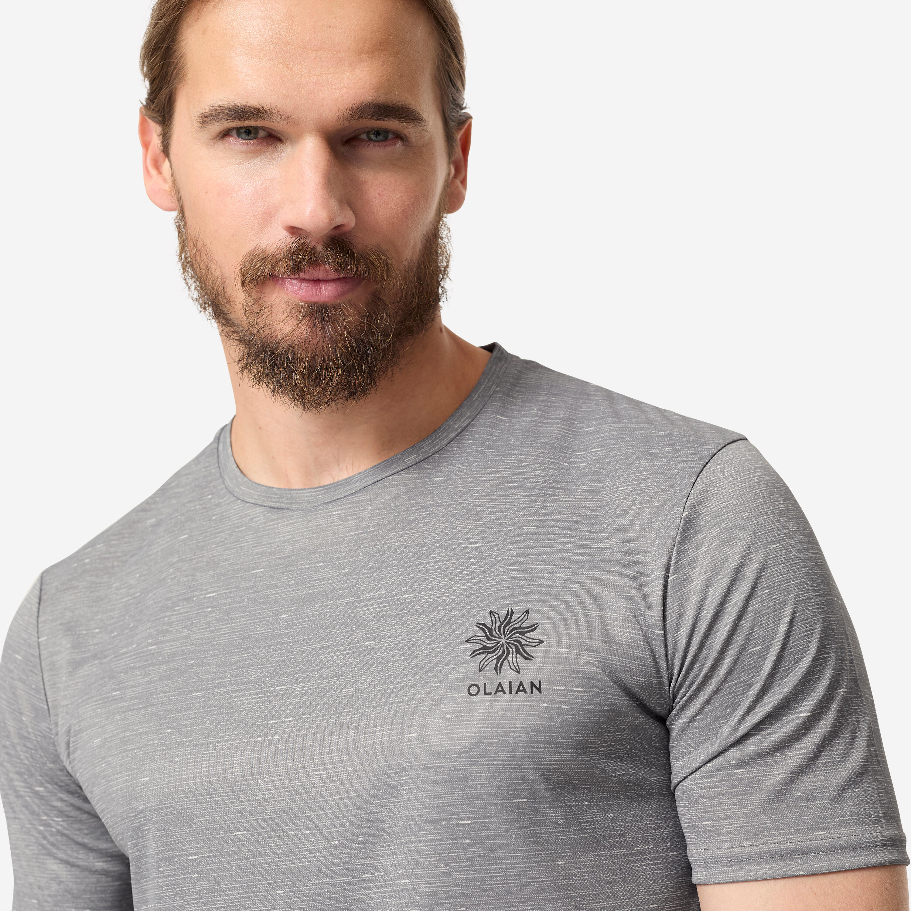 Men's Short-Sleeved Surfing Rash Guard - Dark grey - Olaian - Decathlon