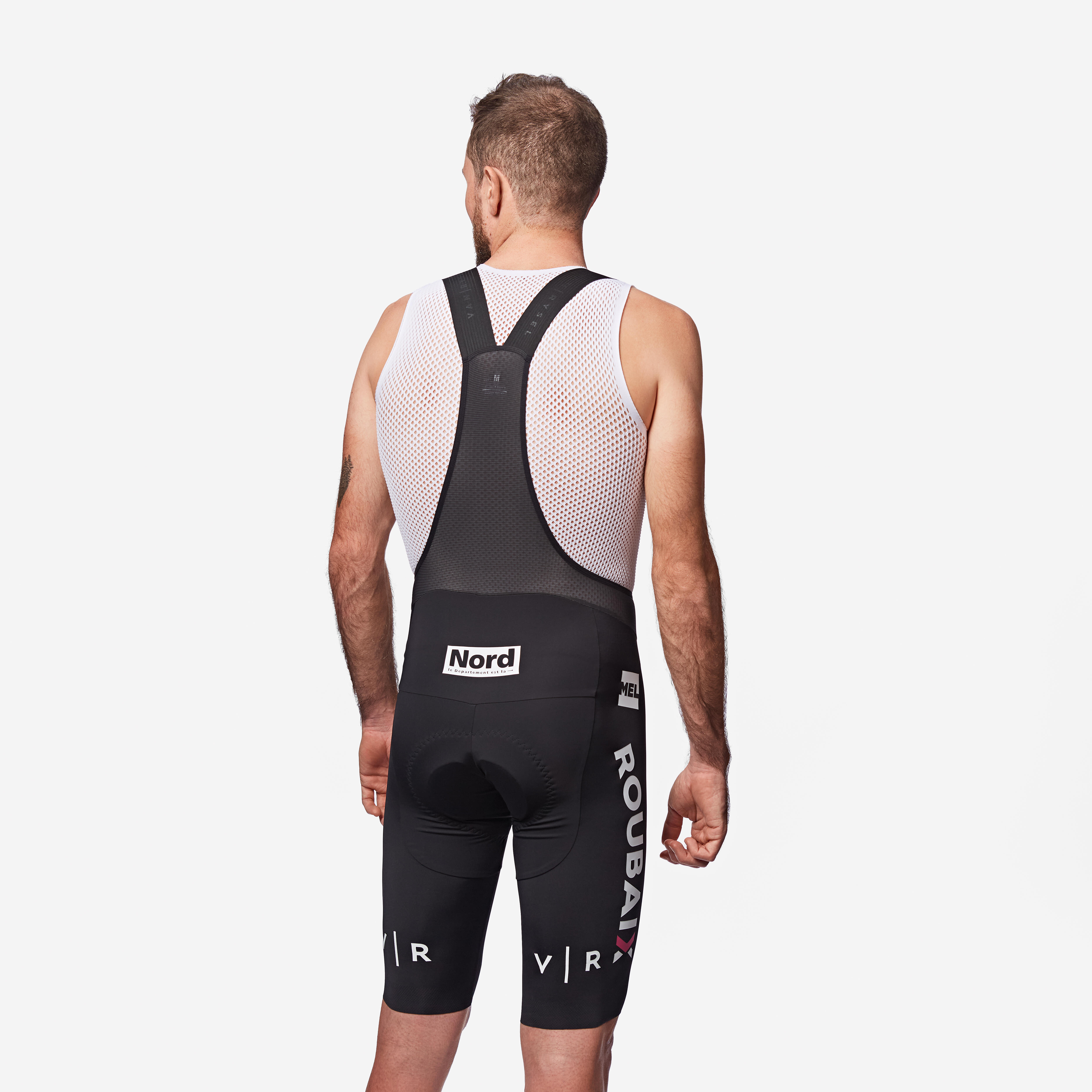 Radhose Rennrad kurz mit Trägern Herren Replica Van Rysel Roubaix Team ...