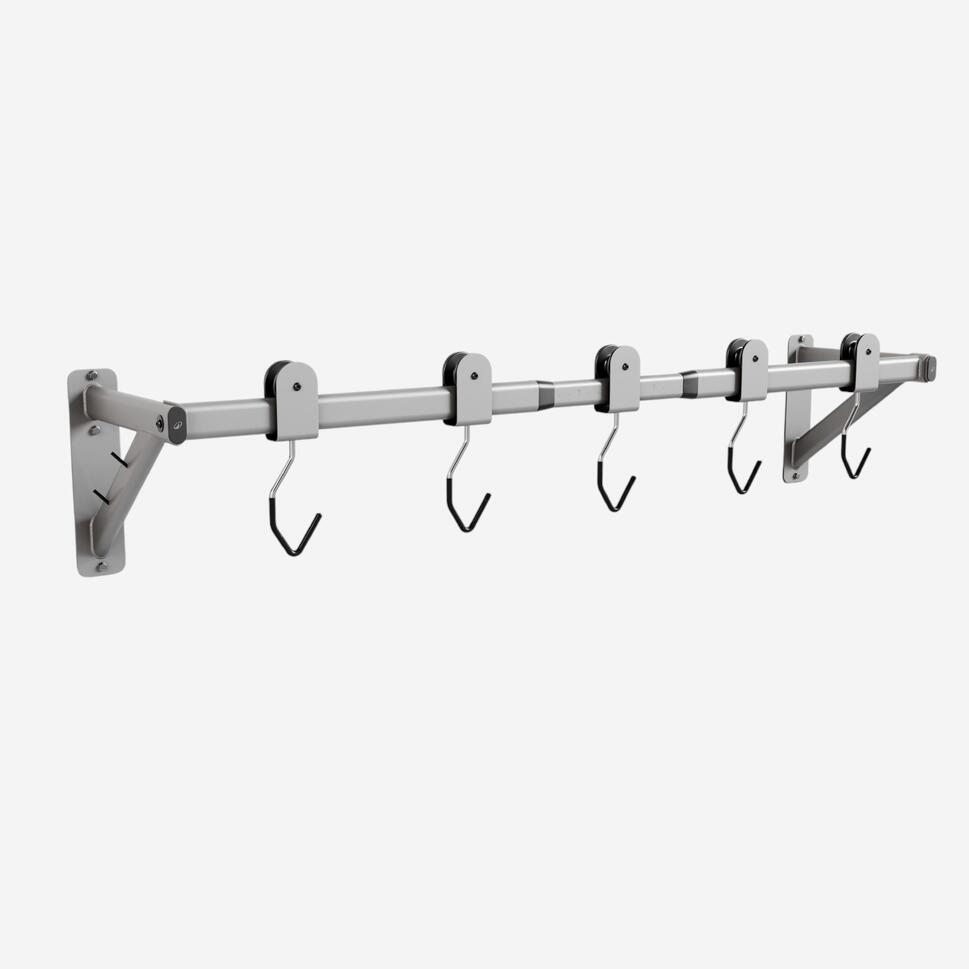 Bike wall rack with 5 sliding hooks - grey DECATHLON | Decathlon
