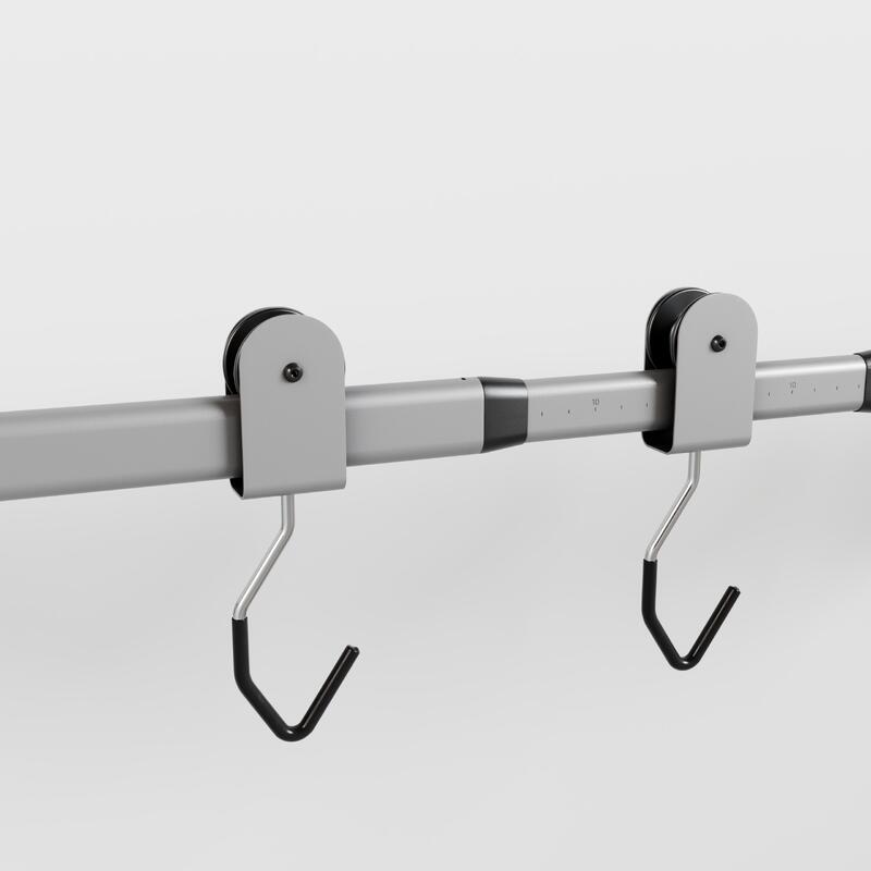 Support vélo mural 5 crochets coulissants, gris | Decathlon