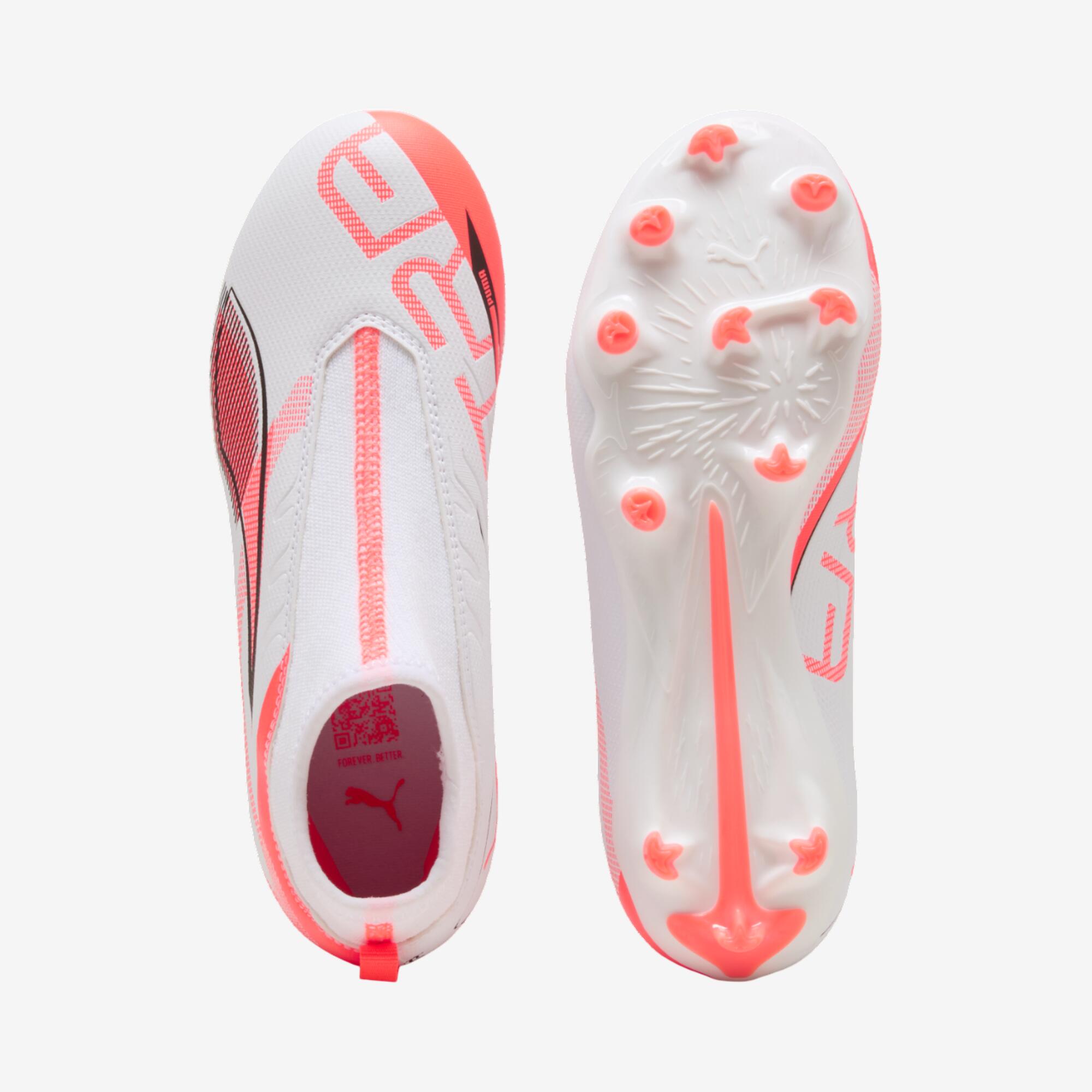 Kinder Fußball Nockenschuhe FG/AG ‒ Puma Ultra Match Laceless weiß PUMA ...