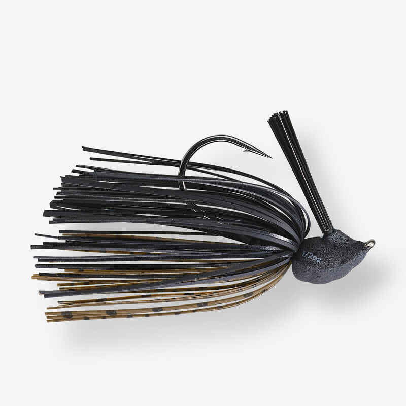 PREDATOR FISHING LURE TUNGSTEN RUBBER JIG BLACK - Decathlon