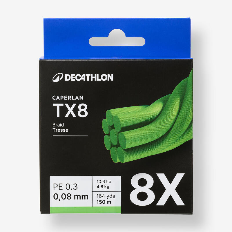 Rybářská šňůra TX8 8 vláken CAPERLAN - Decathlon