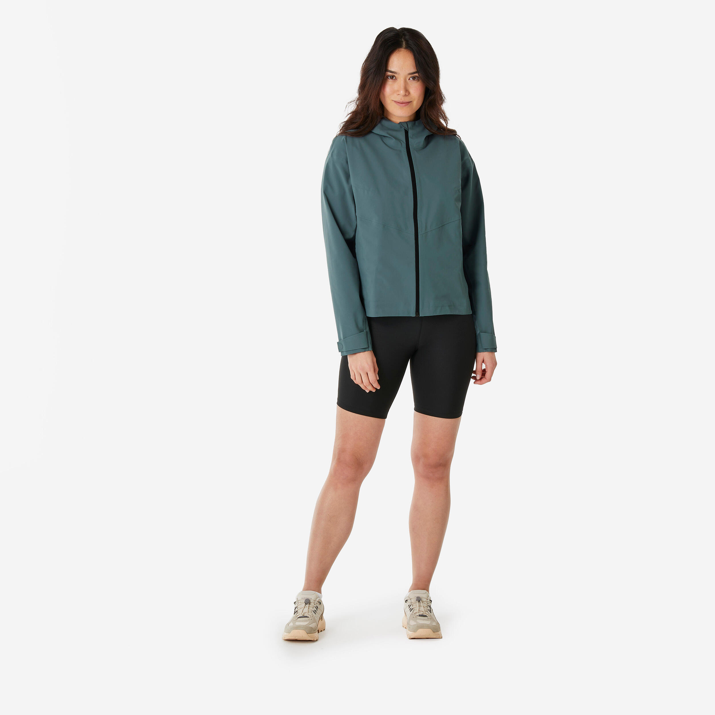 Women's Hiking Jacket, MH 100 - Ash green - Quechua - Decathlon