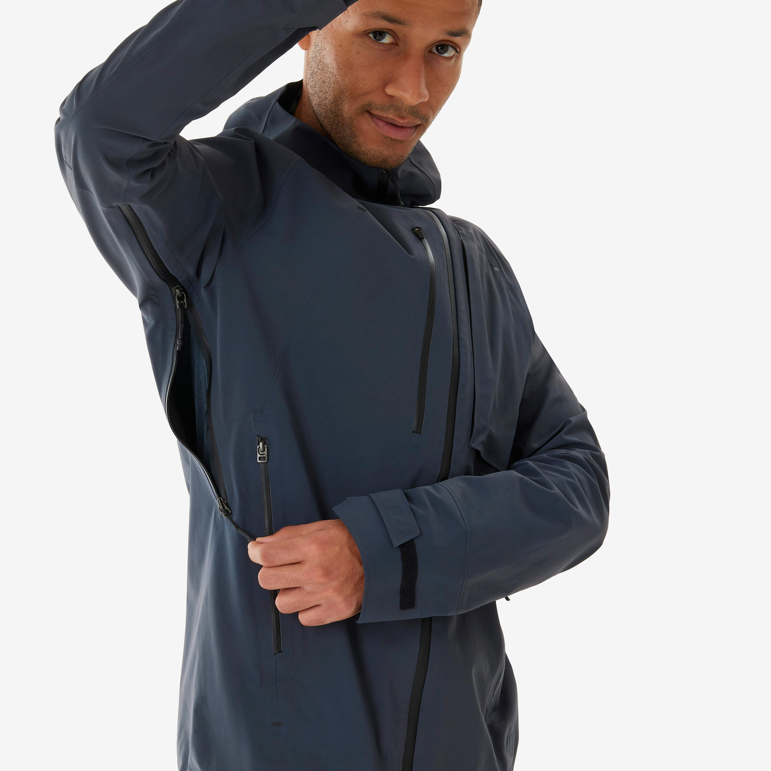 Men’s Hiking Jacket - MH 900 Grey - Slate grey, smoked black - Quechua - Decathlon