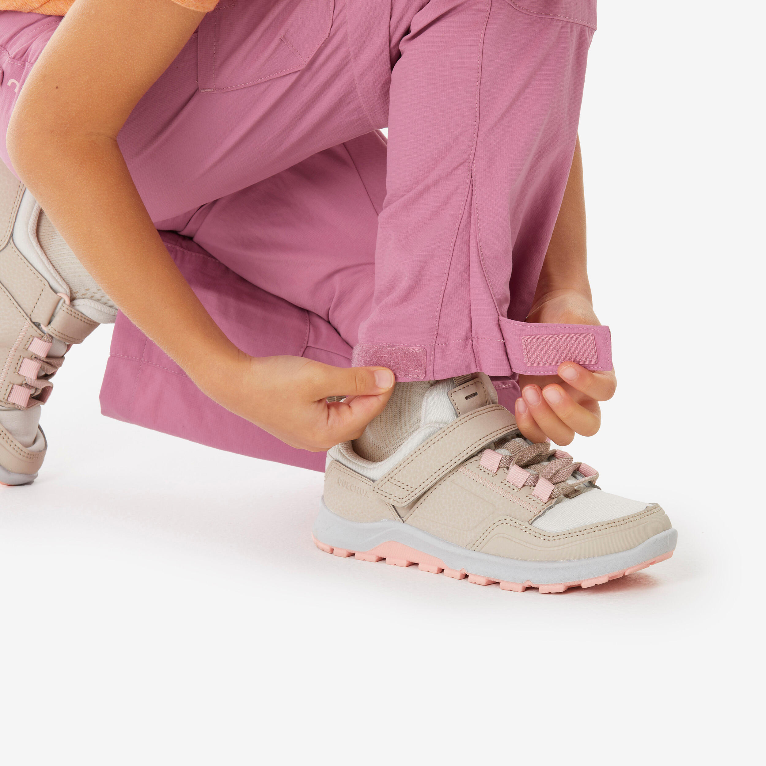 Kids' Modular Hiking Trousers MH500 2-6 Years - Pink - Decathlon