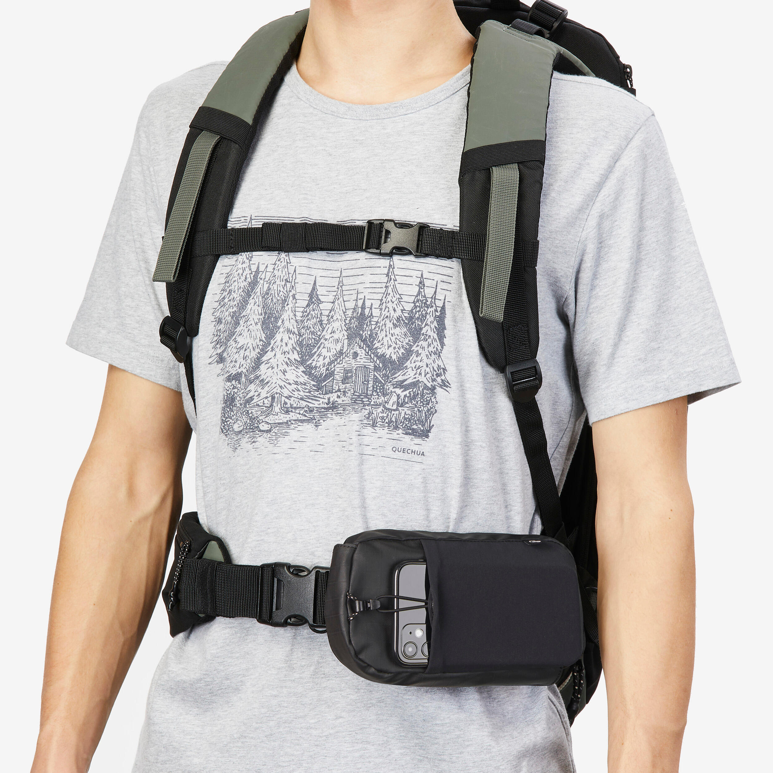 Detachable and waterproof backpack bag, Travel 500 - Black FORCLAZ ...