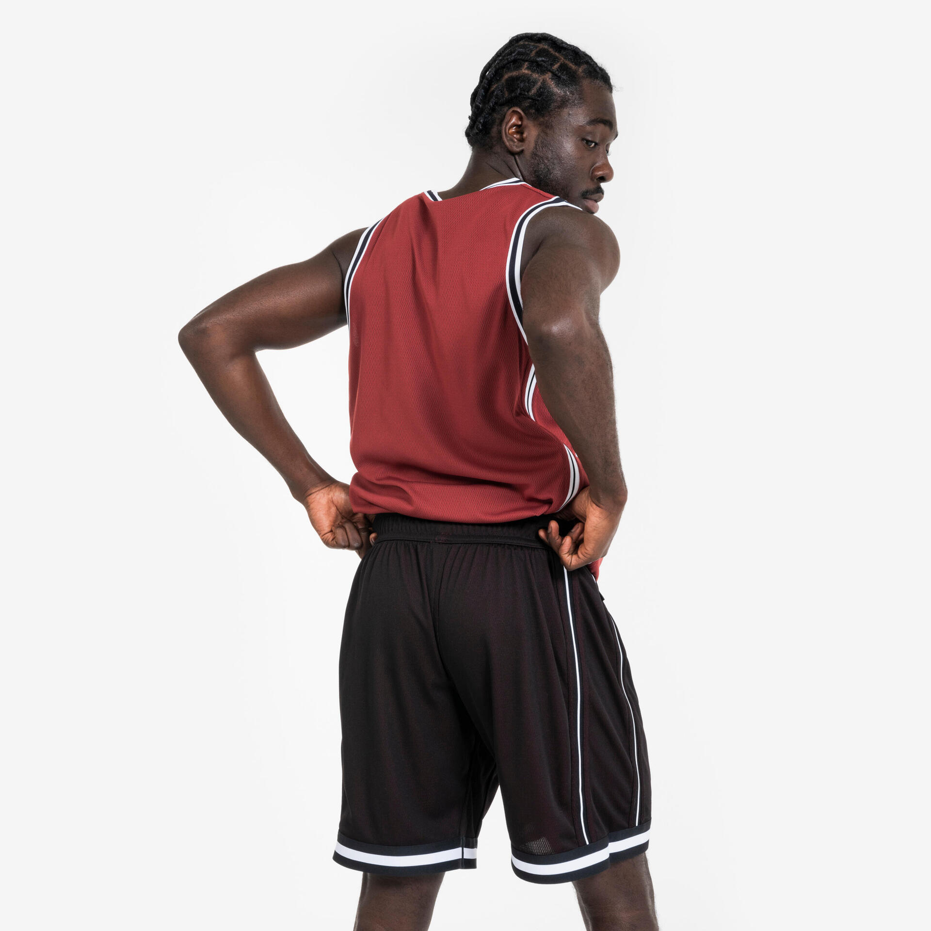 Adult Reversible Sleeveless Basketball Shirt Tank 500 - Black/Red