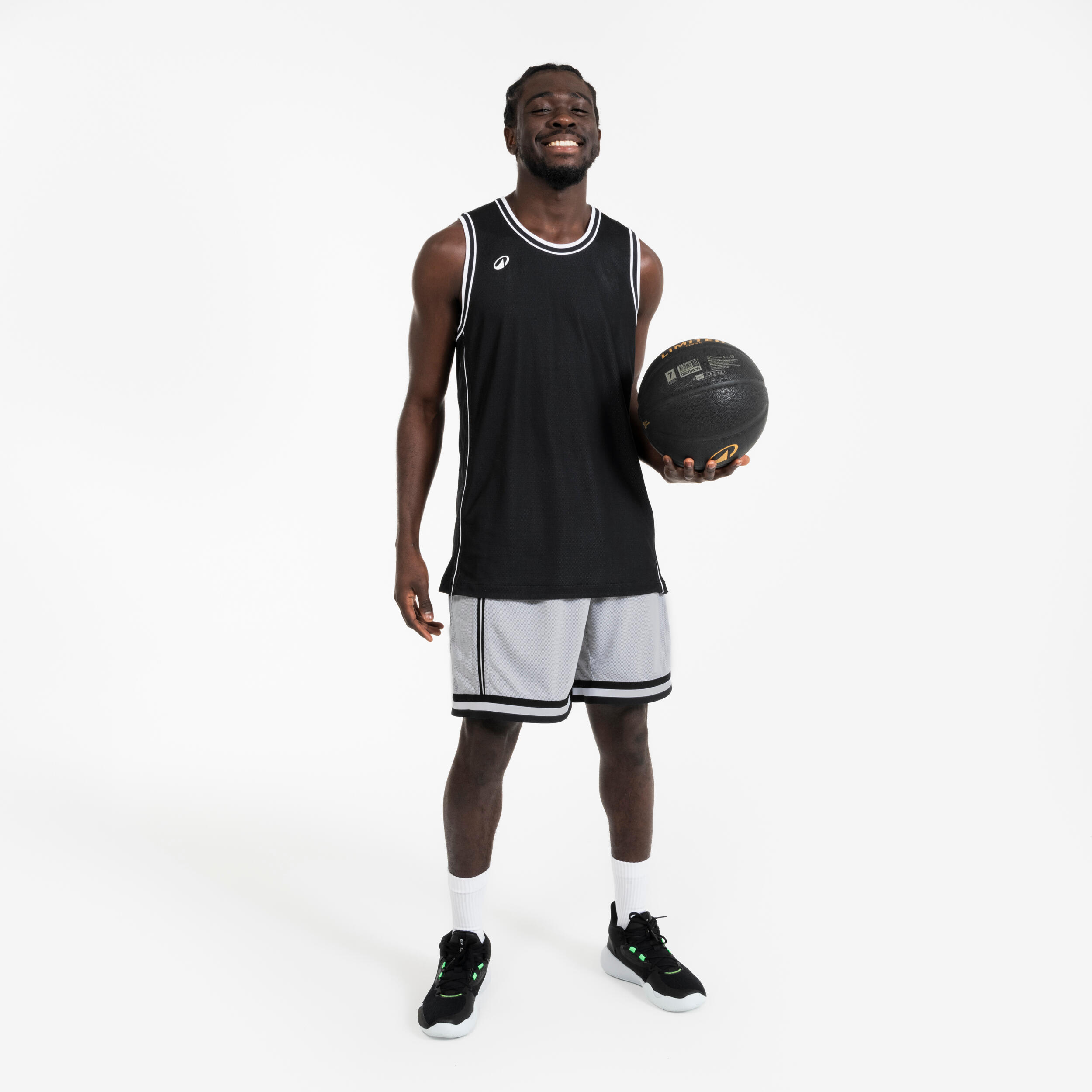 Pieaugušo abpusējs basketbola krekls bez piedurknēm “TKR-500”, melns ...