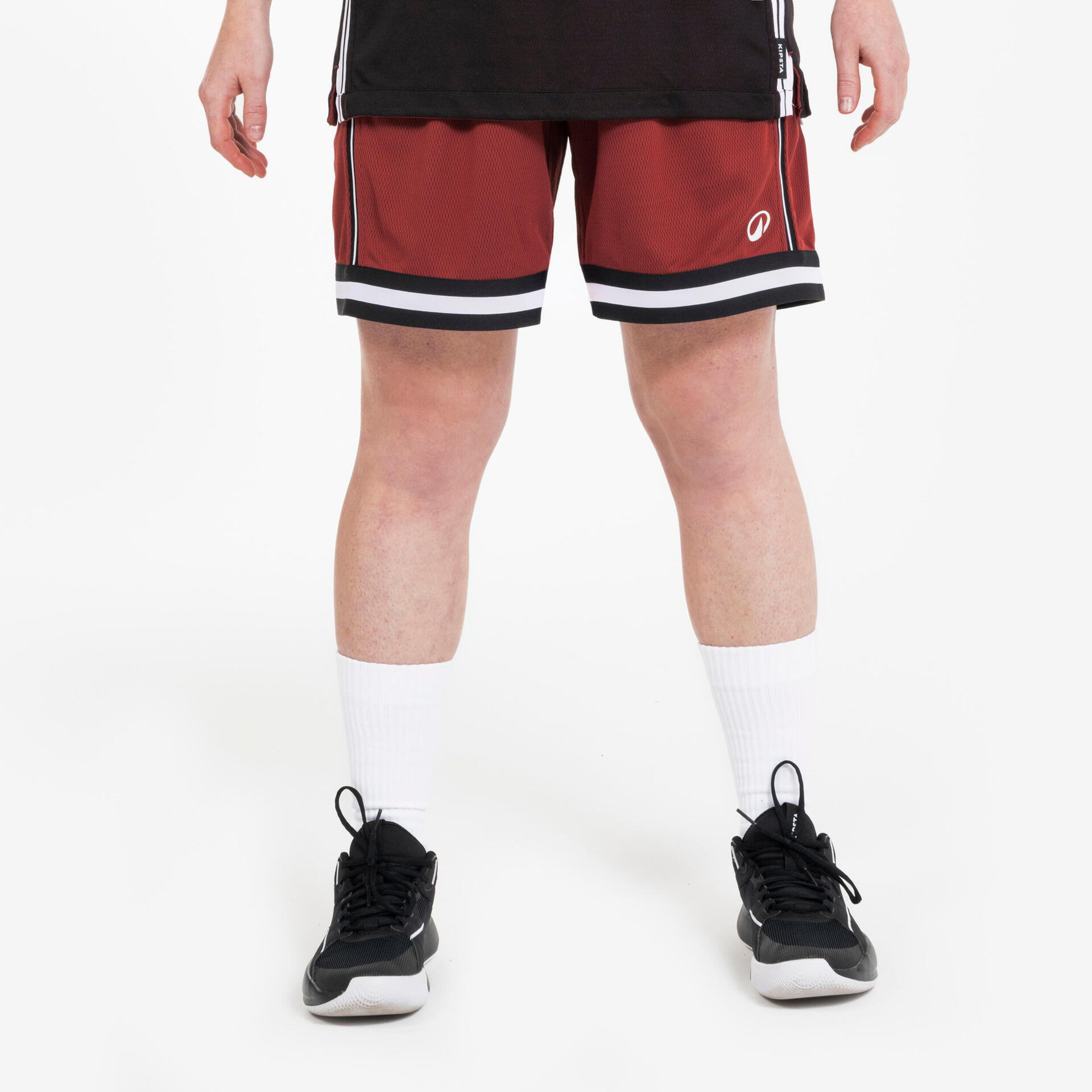 Adult 2-Way Basketball Shorts SHR-500 - Black/Red