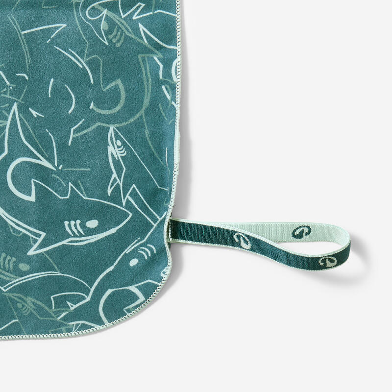 Serviette microfibre bleu imprimé ultra compacte taille L 80 x 130 cm ...