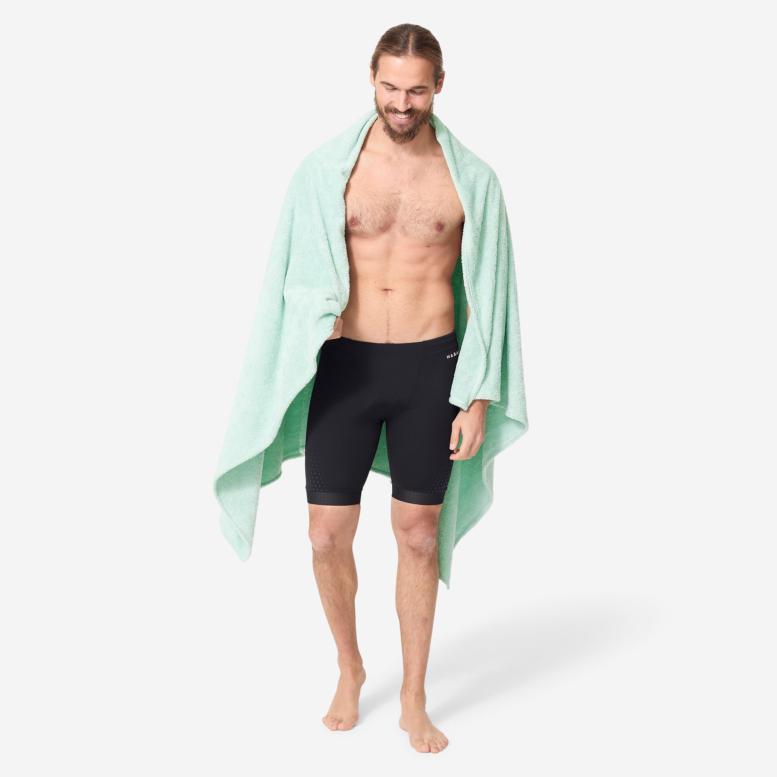 Ultra-soft Microfibre swimming towel size L 110 x 175 cm light green ...