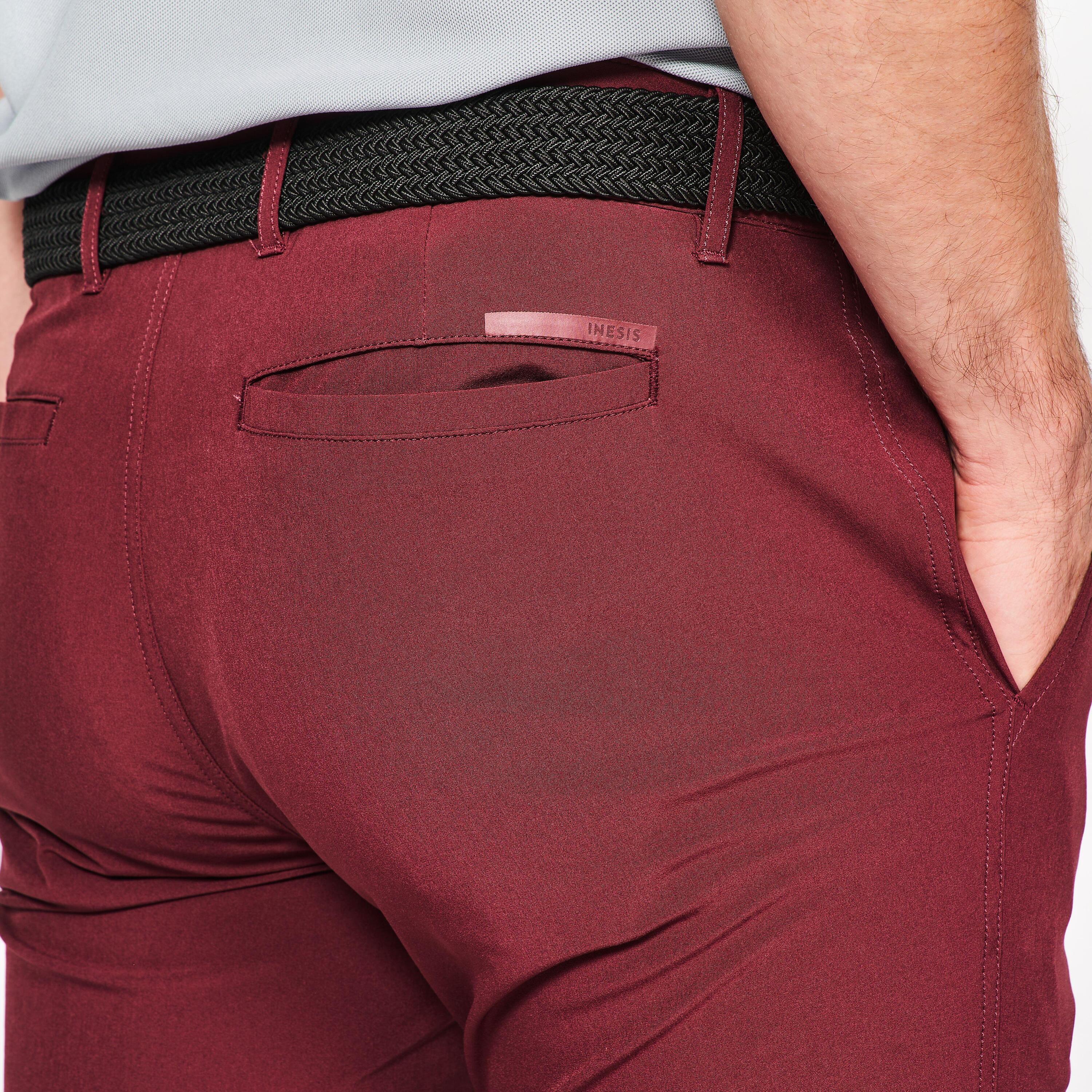 Men’s golf chino trousers WW500 burgundy | Decathlon