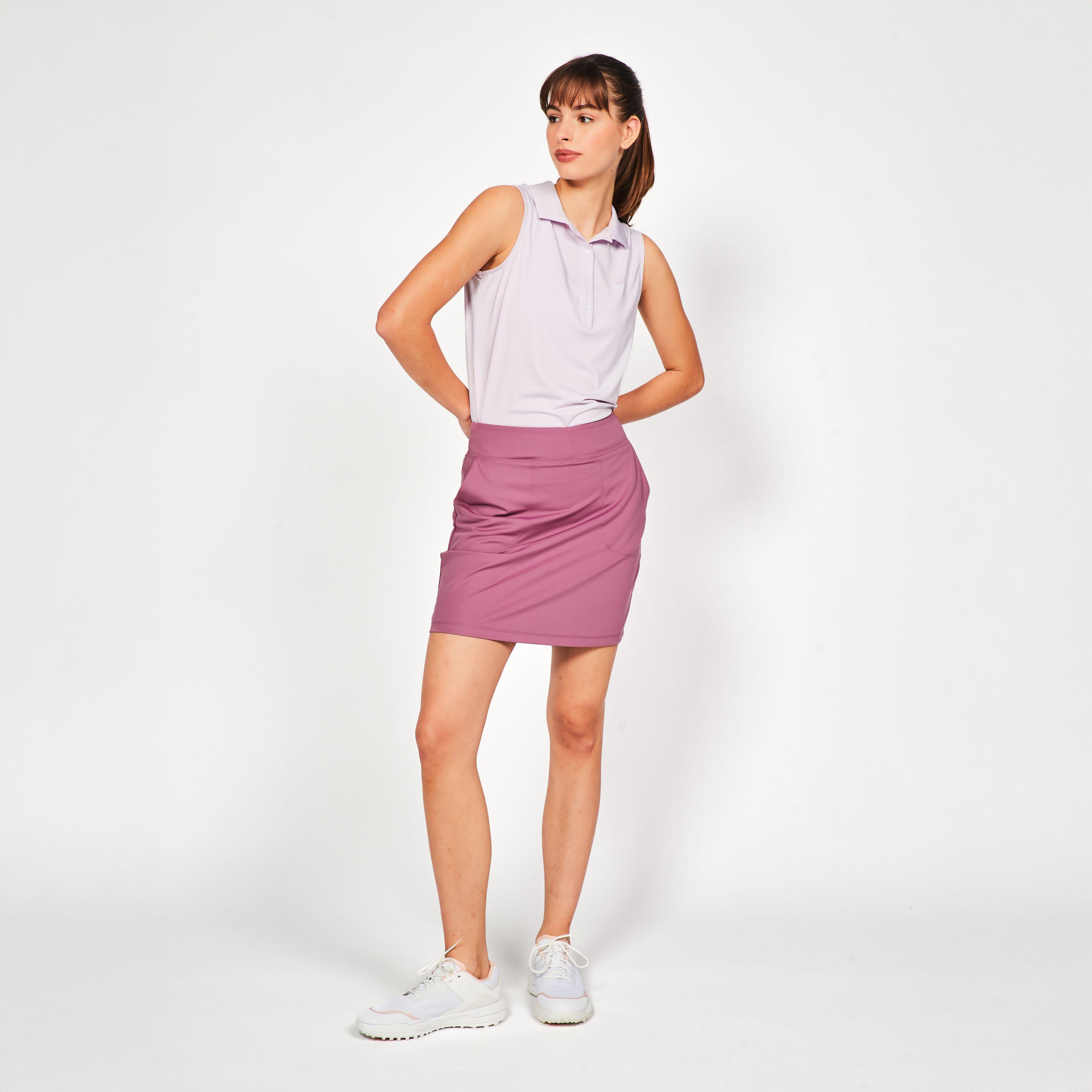 Playera de golf tipo polo sin mangas rosa pastel para mujer WW500 ...