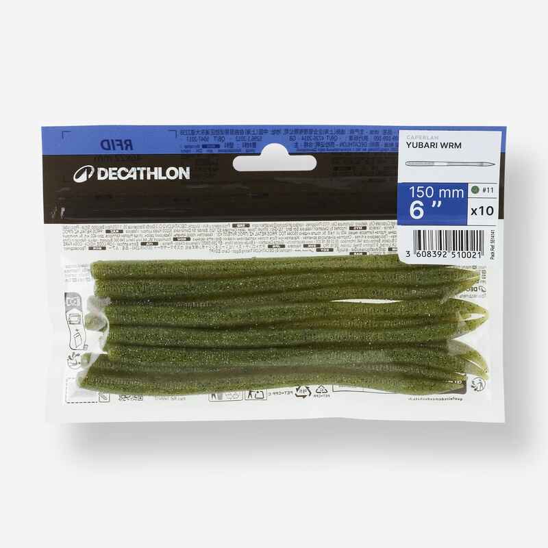 SOFT LURE BLACK BASS YUBARI FINESSE WORM BABY BASS - x10 - Decathlon