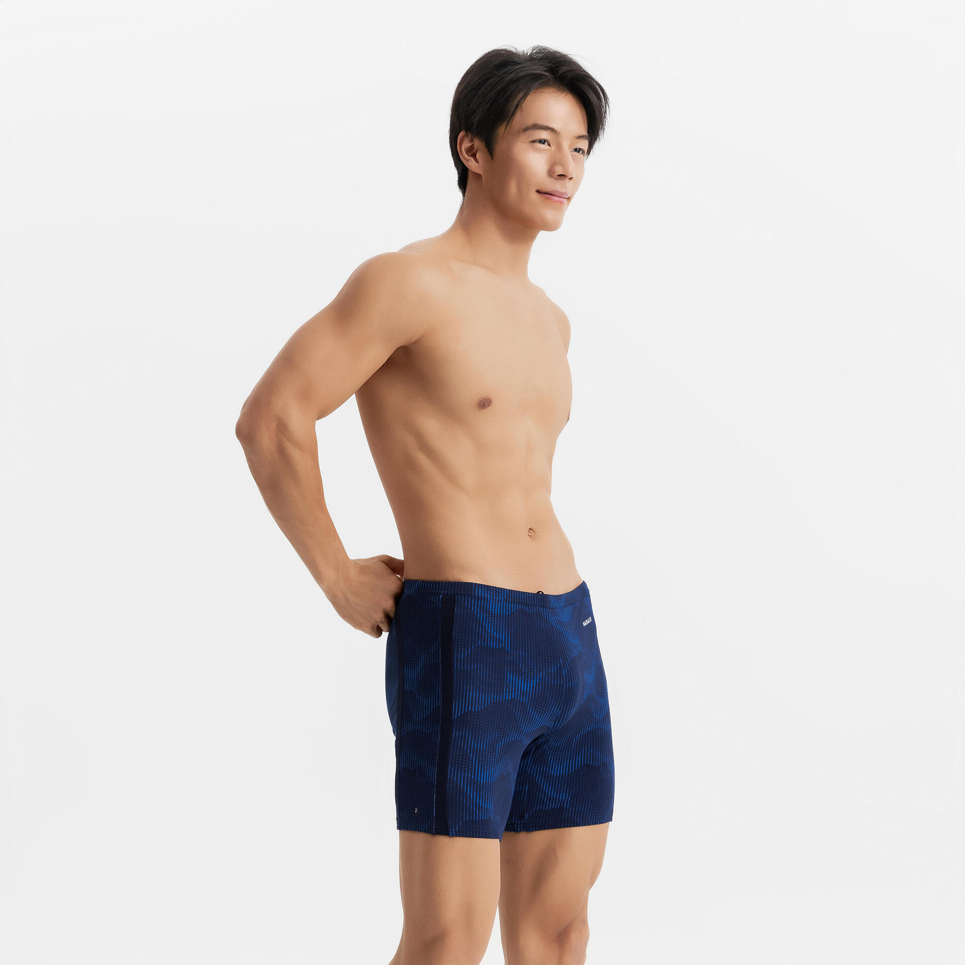 Men’s Long Swim Boxer - MID JAMMER 500 PARTICLE NAVY