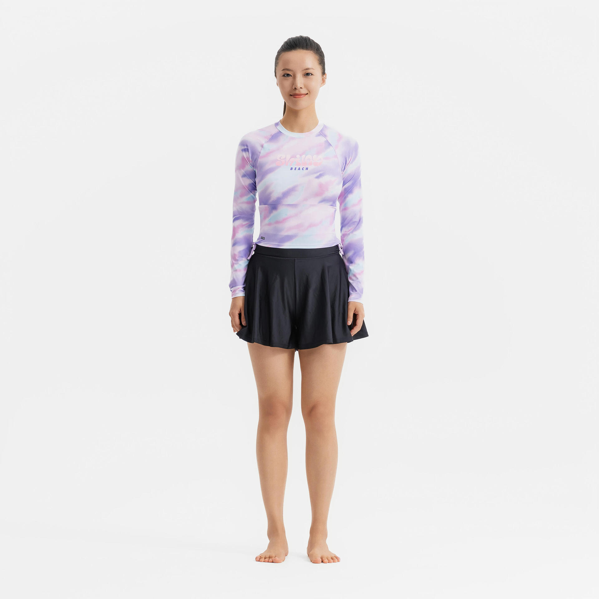 Women's long sleeve uv-protection surfing top 100 sunny TIEDYE PINK