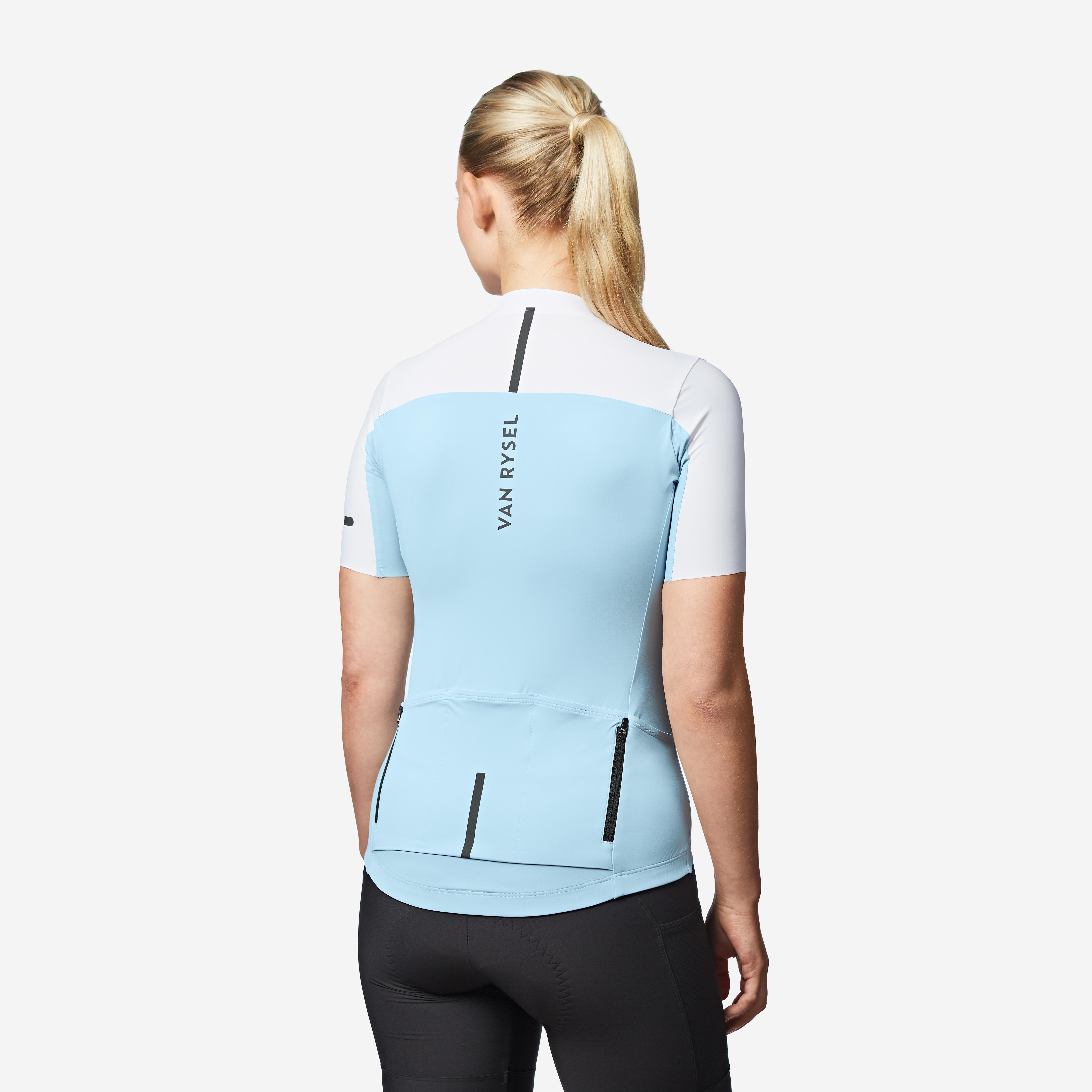 Jersey de ciclismo de carretera de manga corta azul para mujer ...