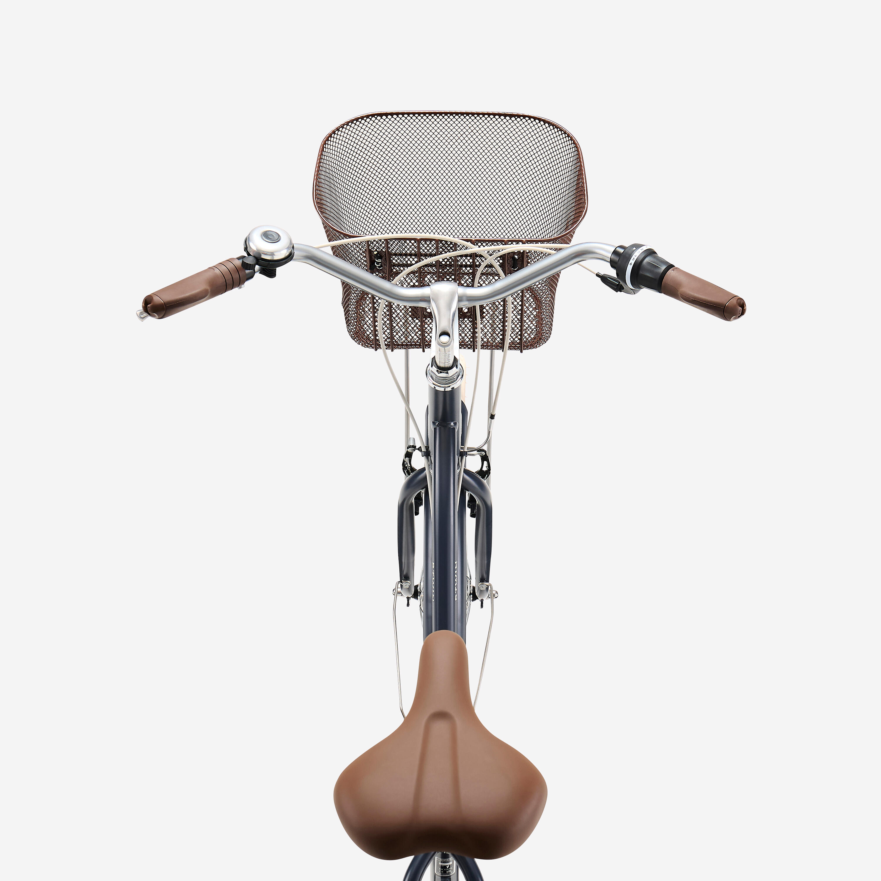 Miesto dviratis „520“ žemu rėmu, tamsiai mėlynas - „Decathlon“