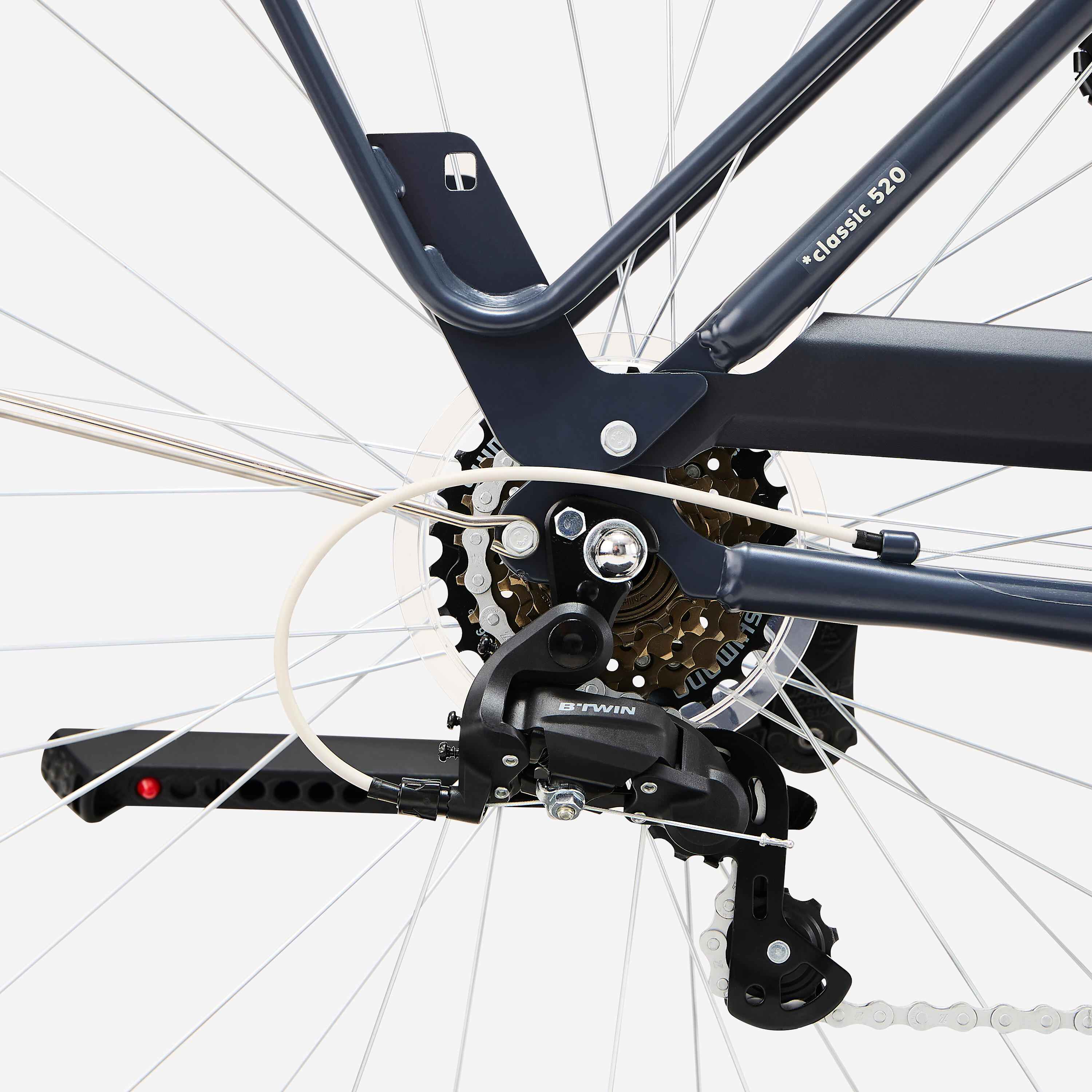 Low Frame Urban Cycling Bike 520 - Dark blue - Decathlon