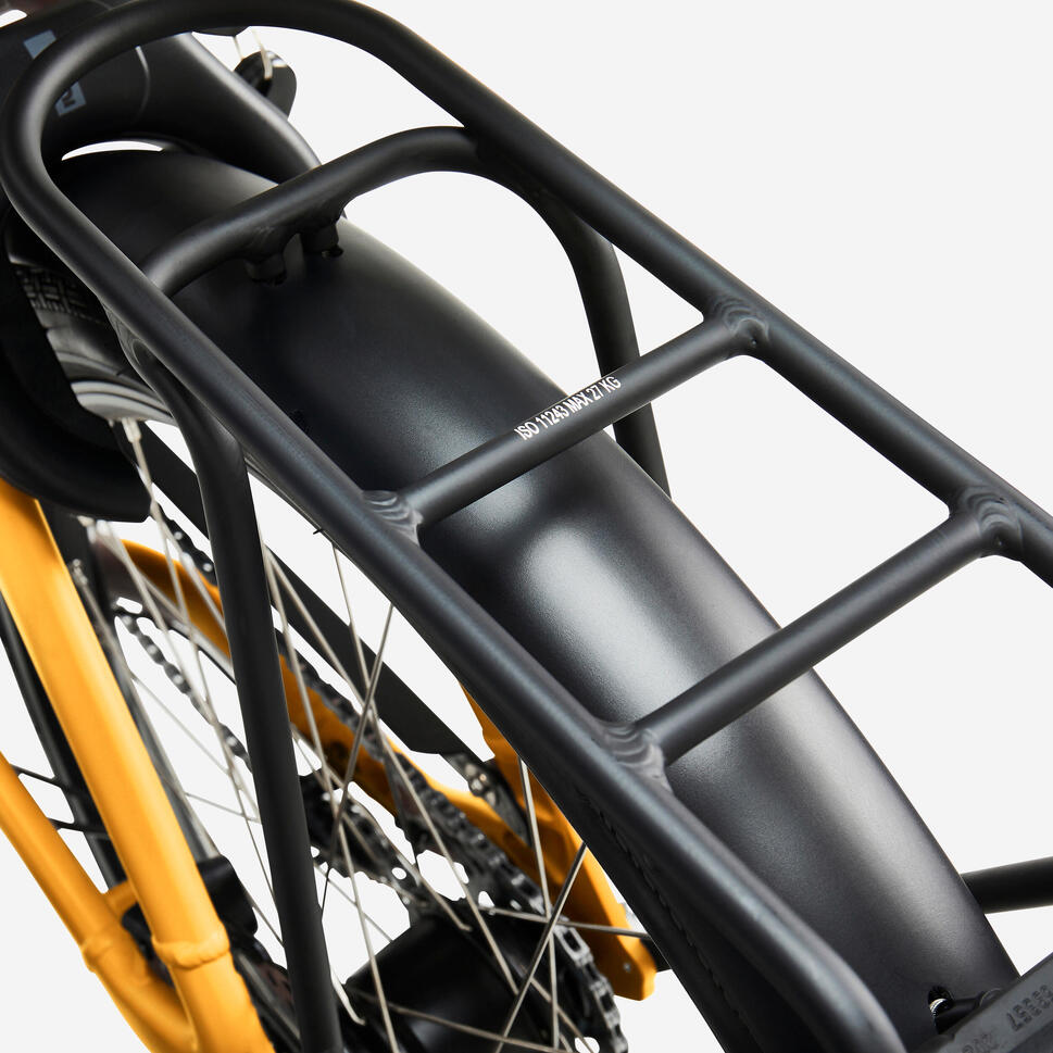 Vélo cargo électrique biporteur F900E BOX jaune BTWIN | Decathlon