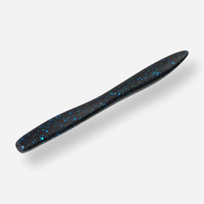 SOFT LURE BLACK BASS YUBARI STICK BAIT WORM BLACK & BLUE - x10 - Decathlon