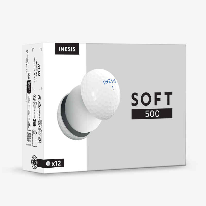 GOLF BALLSx12 - INESIS SOFT 500 WHITE - Decathlon