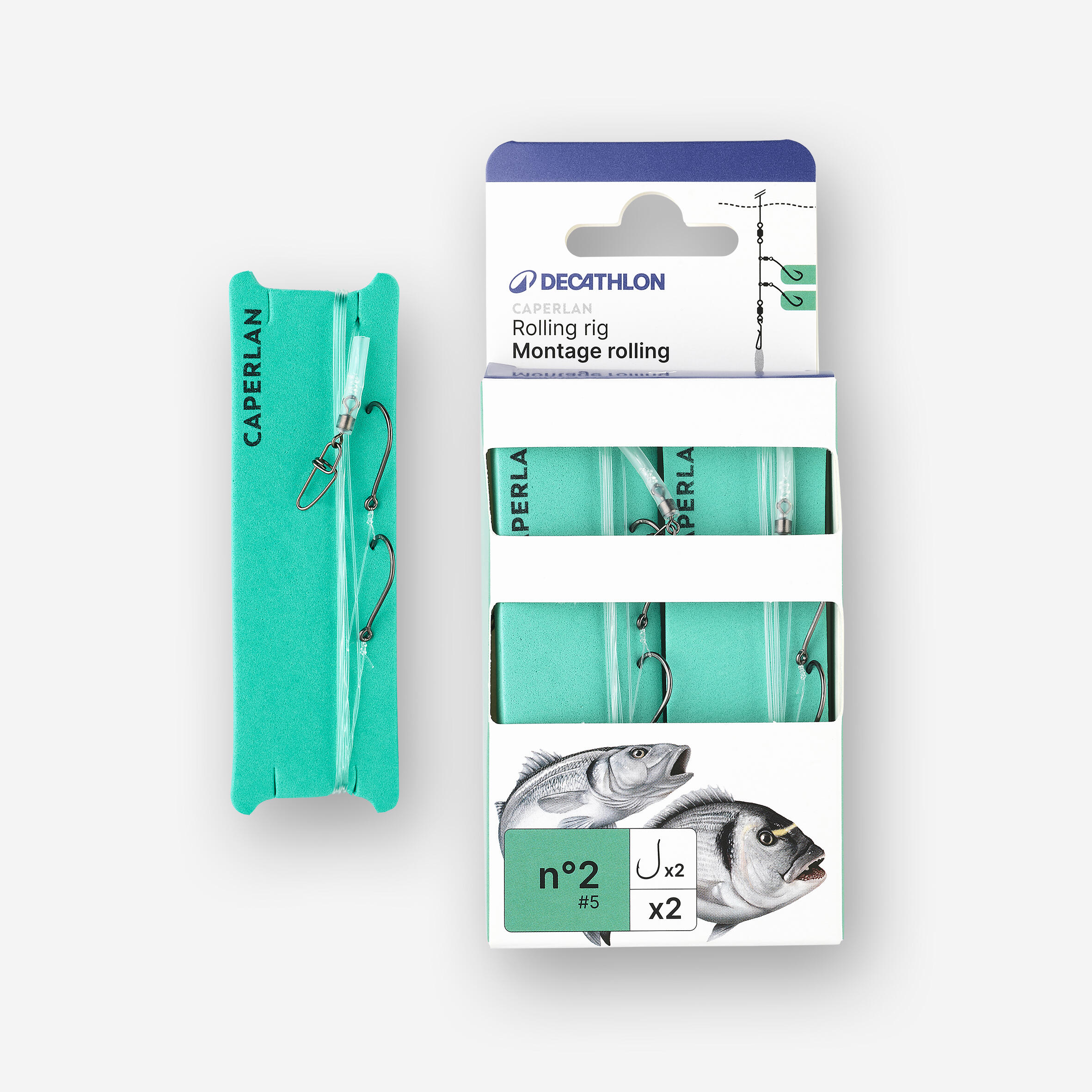 SEA FISHING ROLLING RIG N°2 x2 CAPERLAN | Decathlon