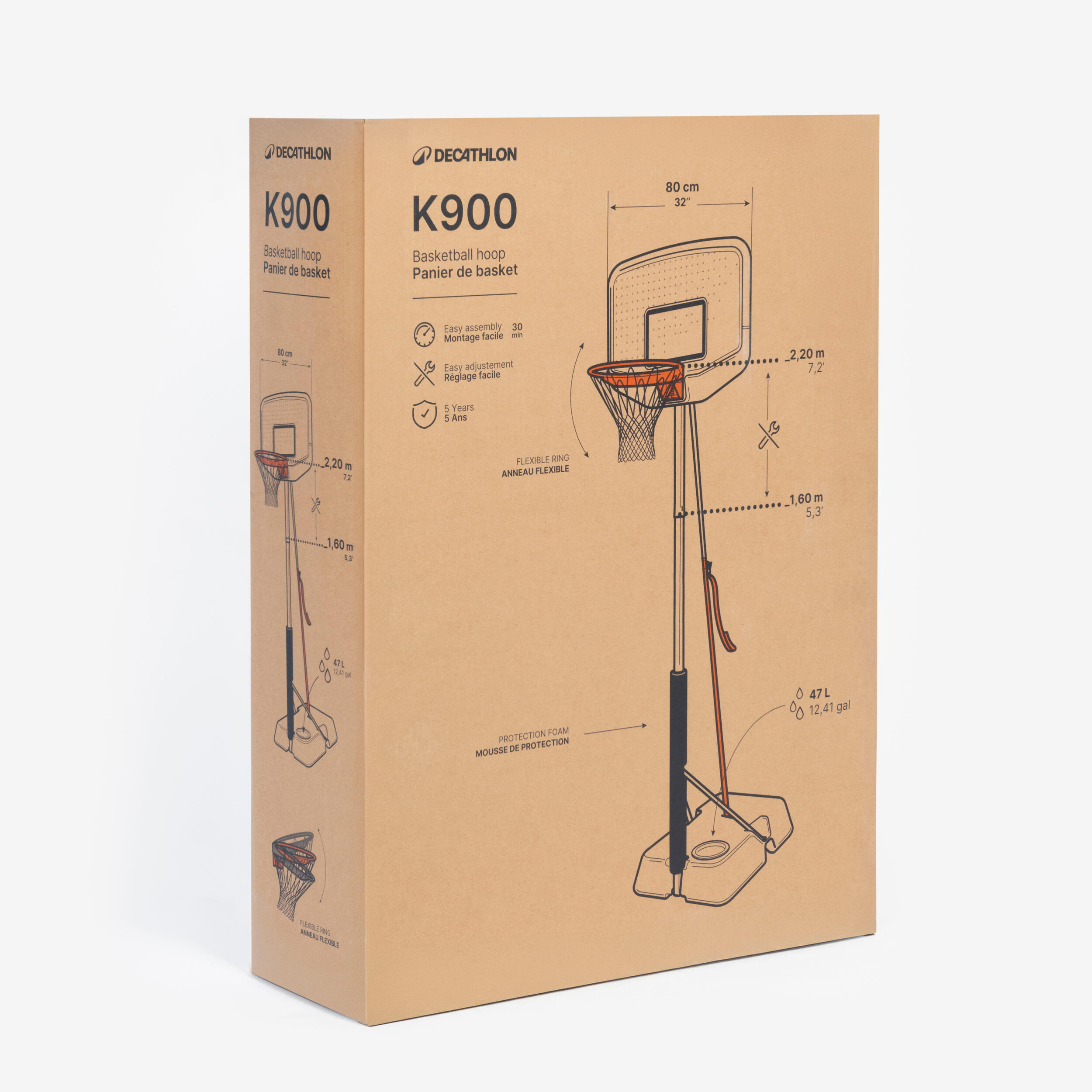 ARO DE BÁSQUETBOL NIÑOS CON PIE REGULABLE K900 V2 - Decathlon