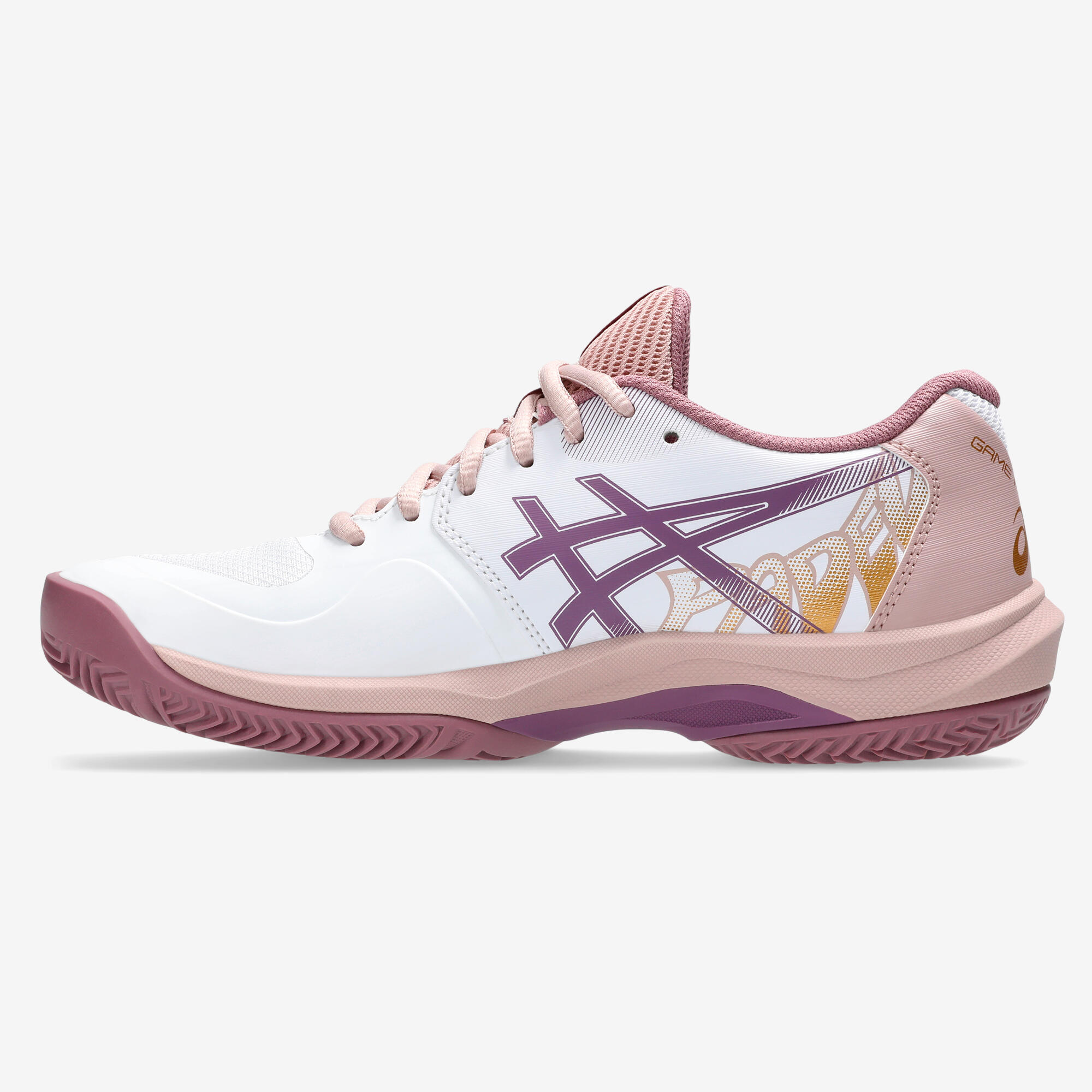 Women's Padel Shoes Gel Game 9 - White/Pink/White - Decathlon