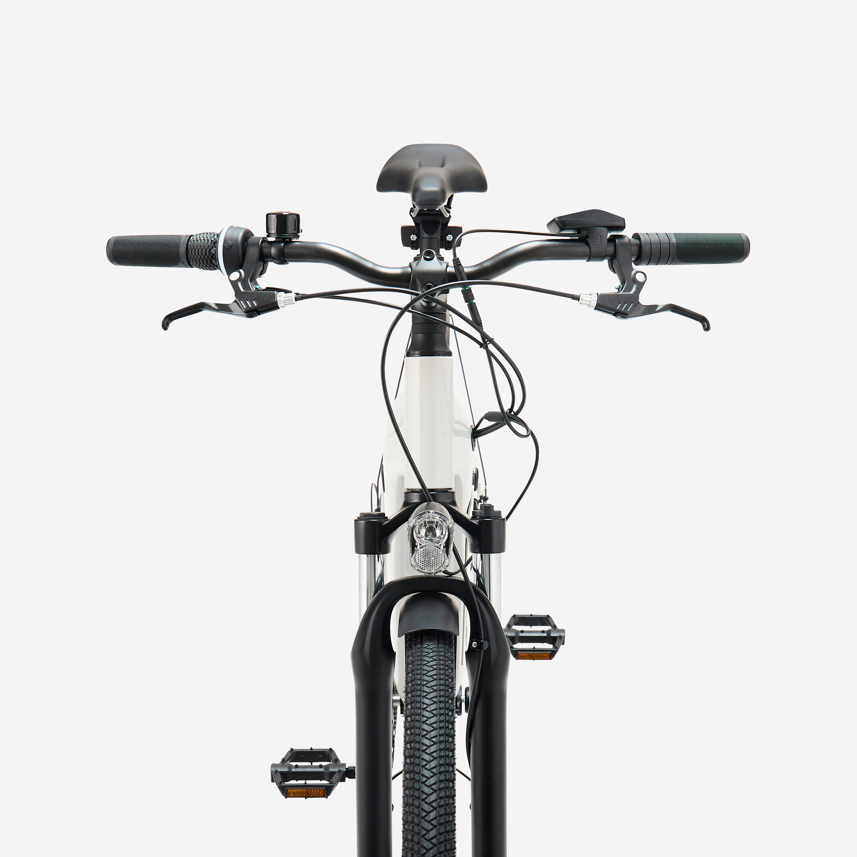 Elektrinis hibridinis dviratis žemu rėmu „E-ACTV 100“, perlamutro pilka ...