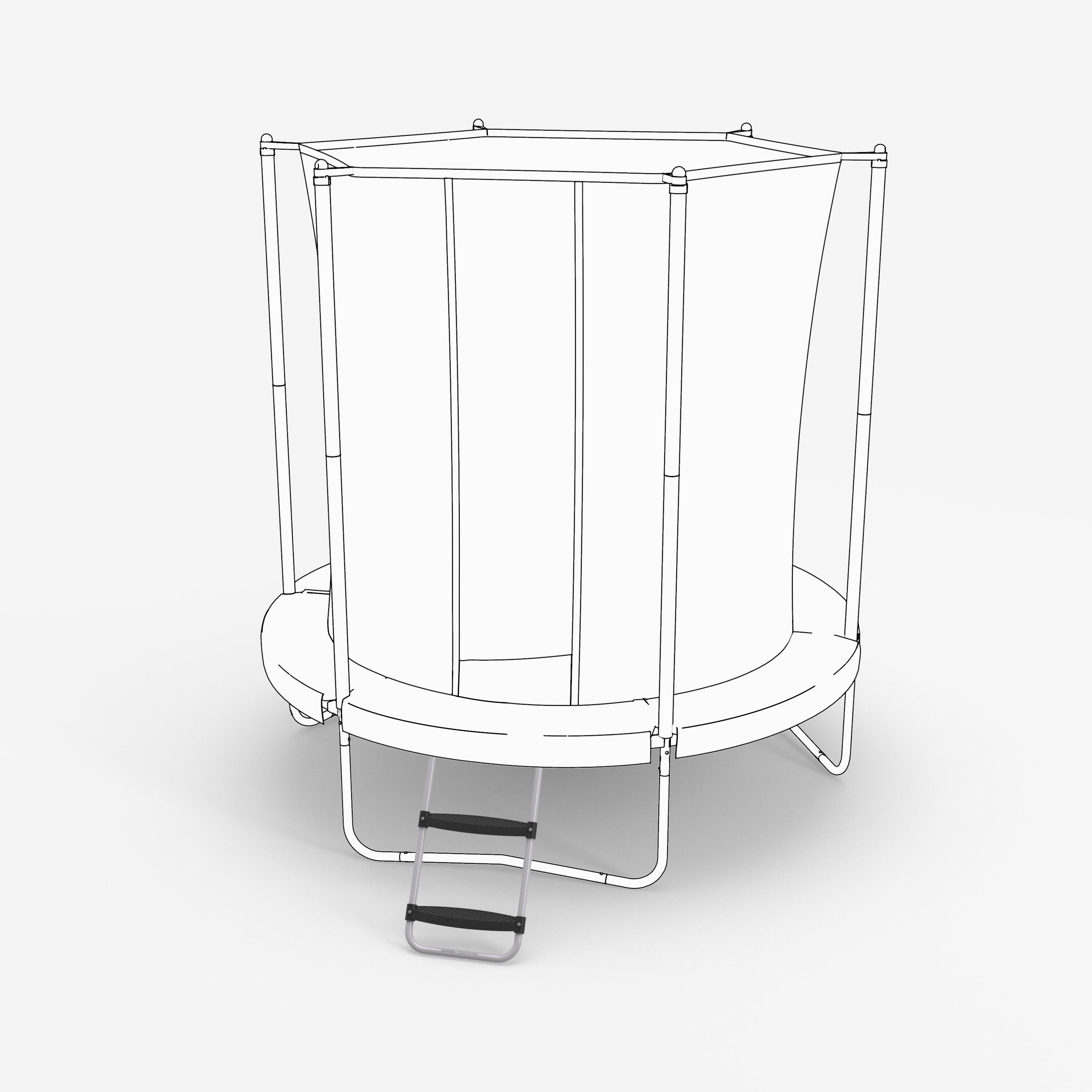 Trampoline 2-Step Ladder - graphite black, Concrete grey - Domyos ...