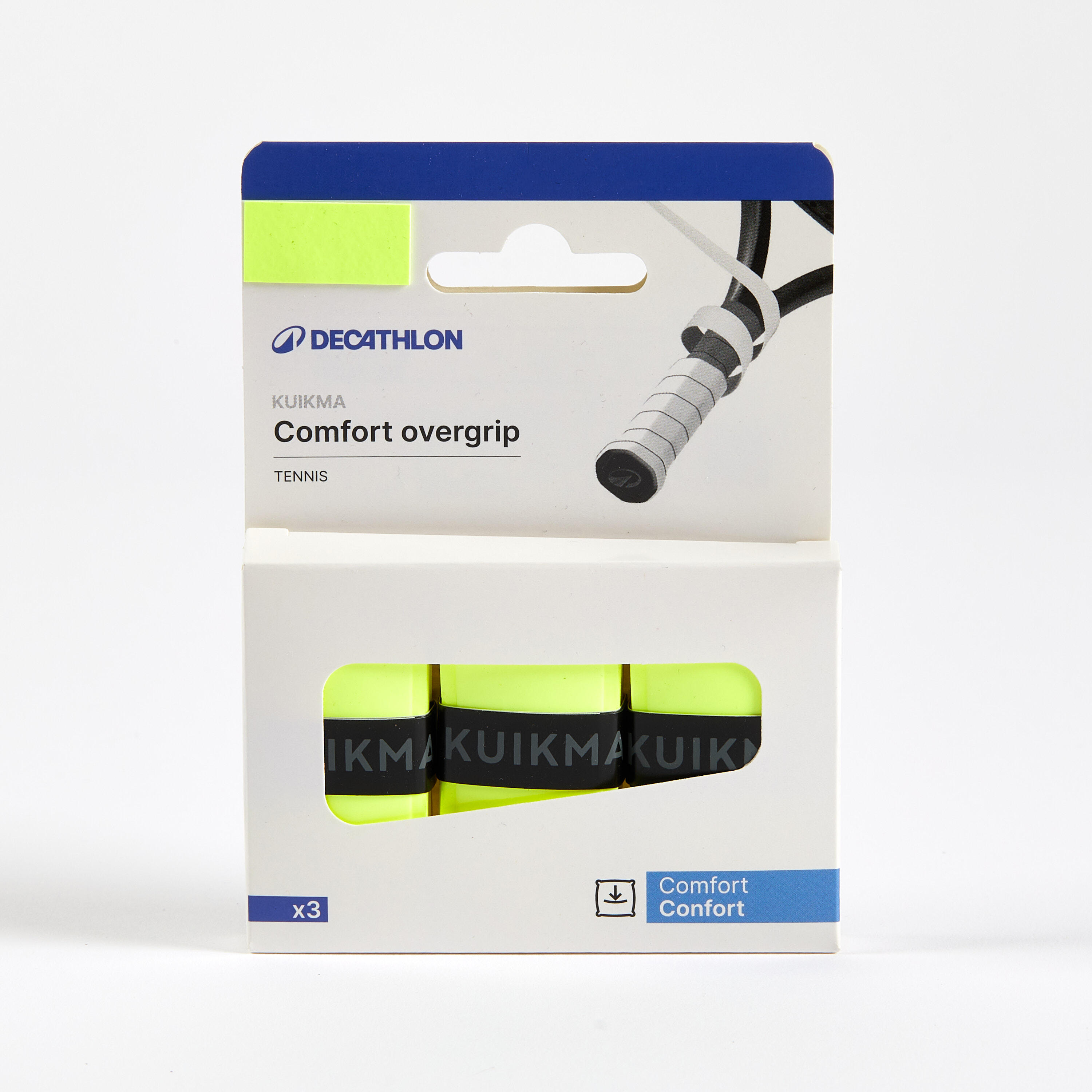 Tennis Comfort Overgrip Tri-Pack - Yellow - Decathlon