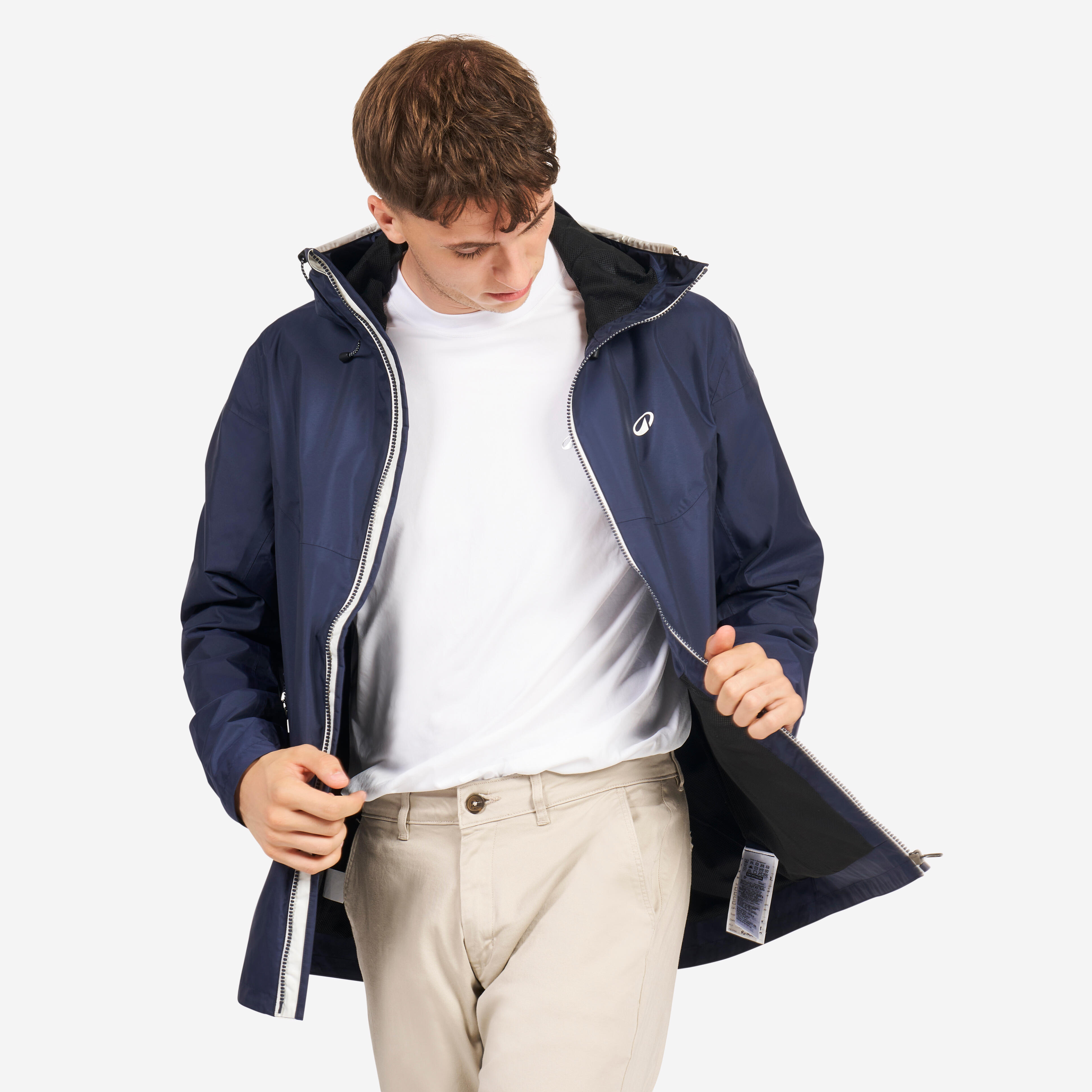 Men’s Waterproof and Windproof Sailing Jacket – 100 - Asphalt blue ...