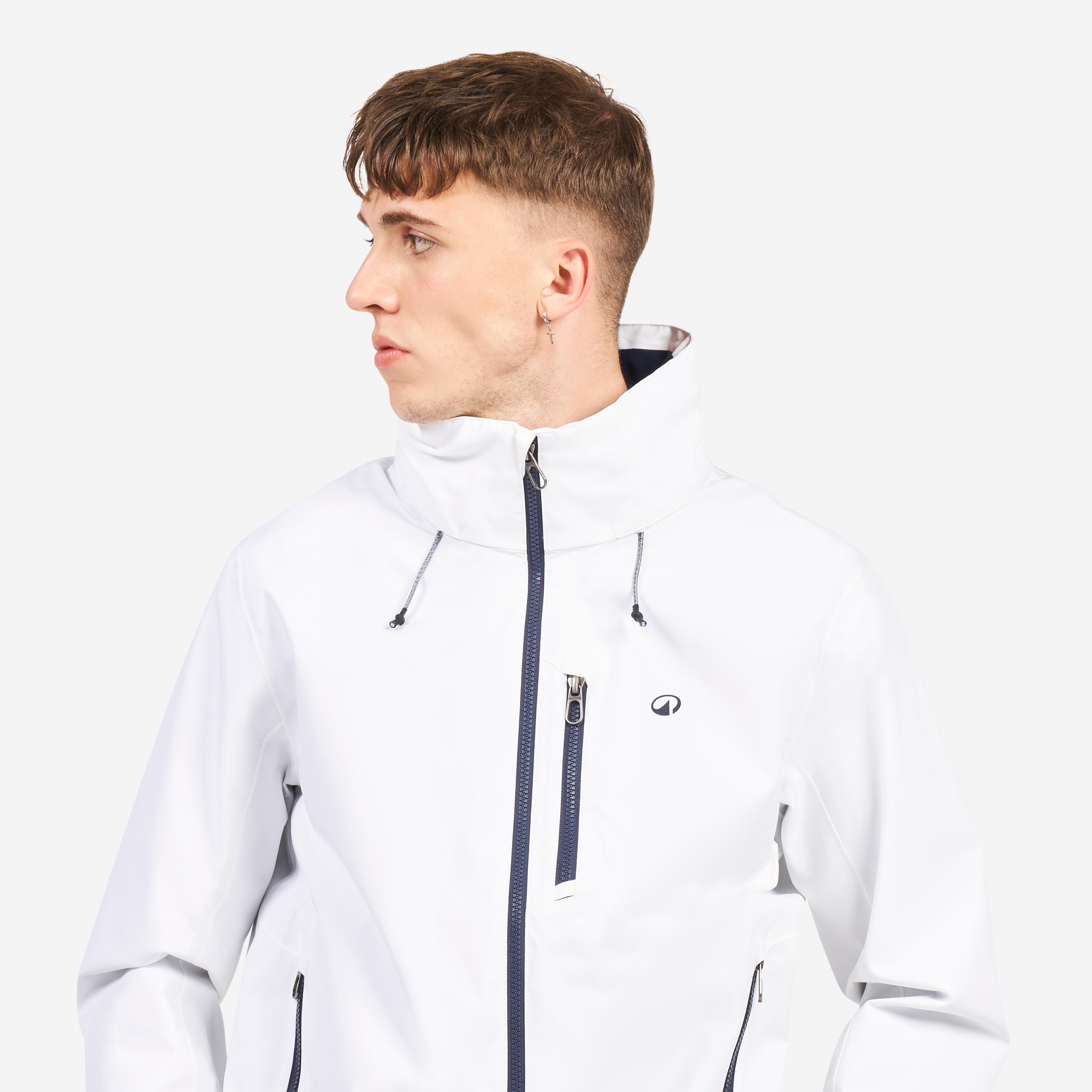 Men’s sailing waterproof windproof jacket Sailing 500 white - Decathlon