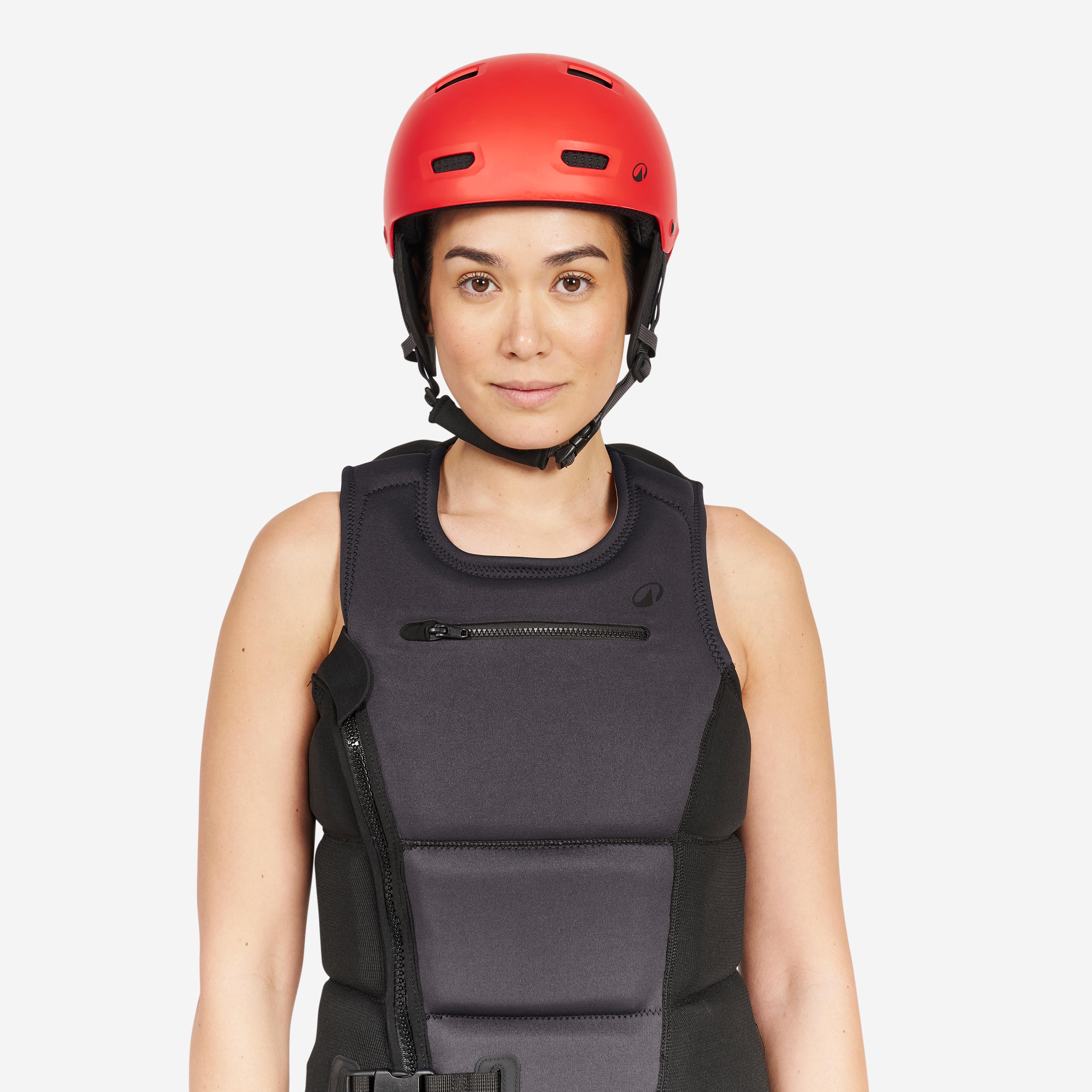 КАСКА ЗА ВОДНИ СПОРТОВЕ (КАЙТСЪРФ, УИНГФОЙЛ, УИЕЙКБОРД) 100, ЧЕРВЕНА ...