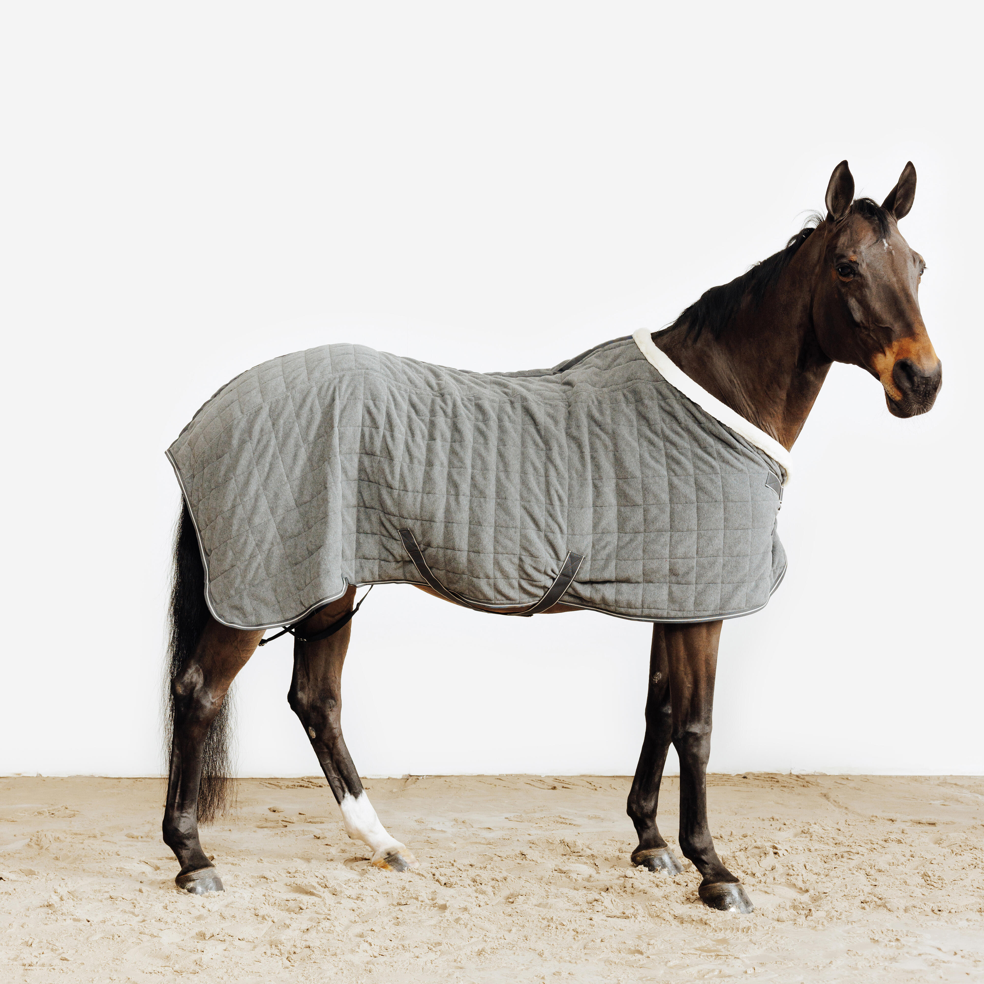 Horse and Pony Riding Warm Fleece Rug Comfort - Grey - Decathlon