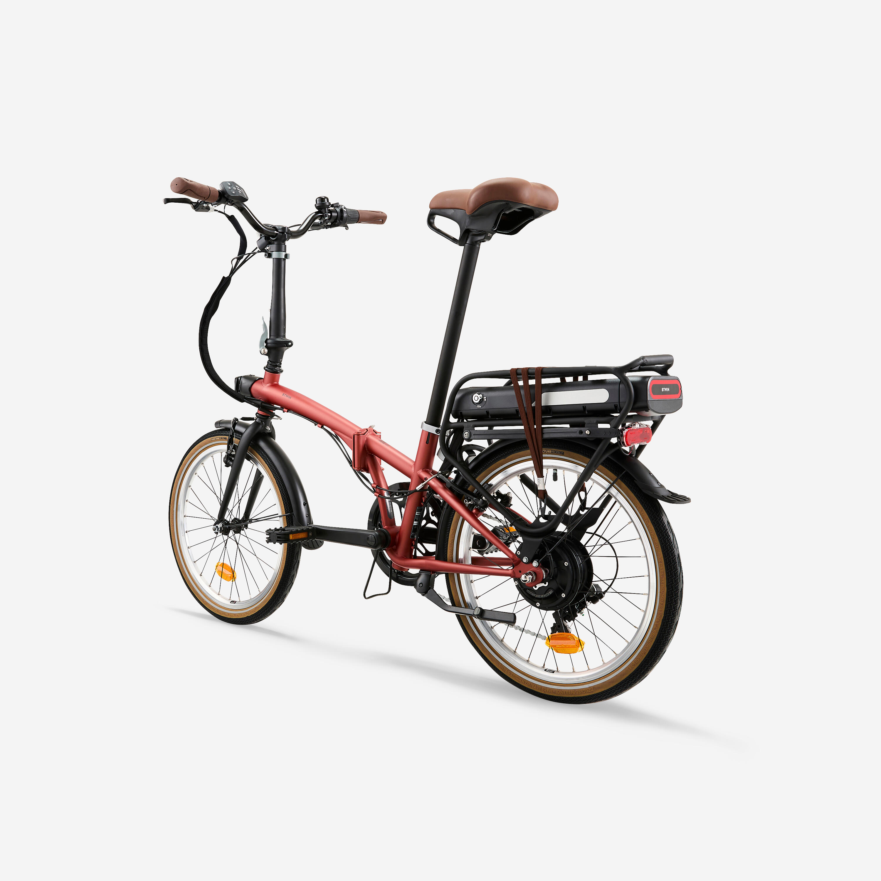 E-Bike Faltrad Klapprad 20 Zoll E-Fold 500 ziegelrot - Decathlon