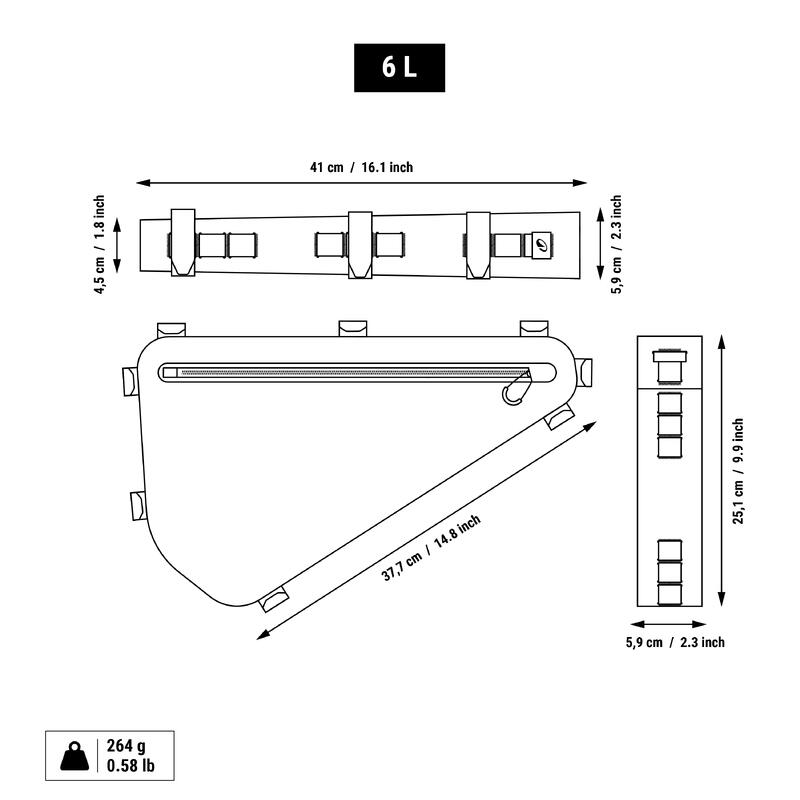 ROCKRIDER Frametas voor bikepacking ADVT 900 full-frame spatwaterdicht ...