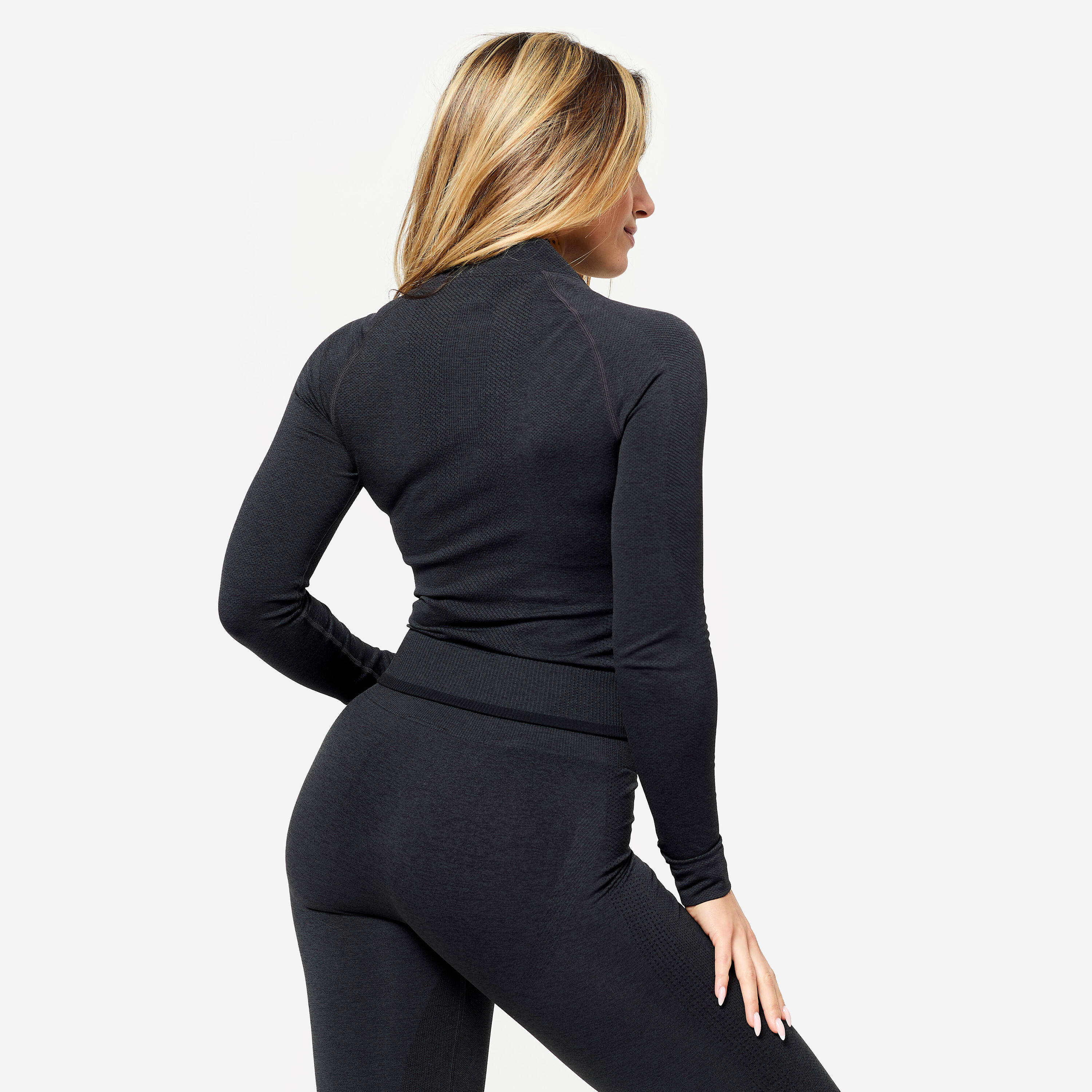 Women's Weight Training Seamless Jacket - Black DOMYOS | Decathlon