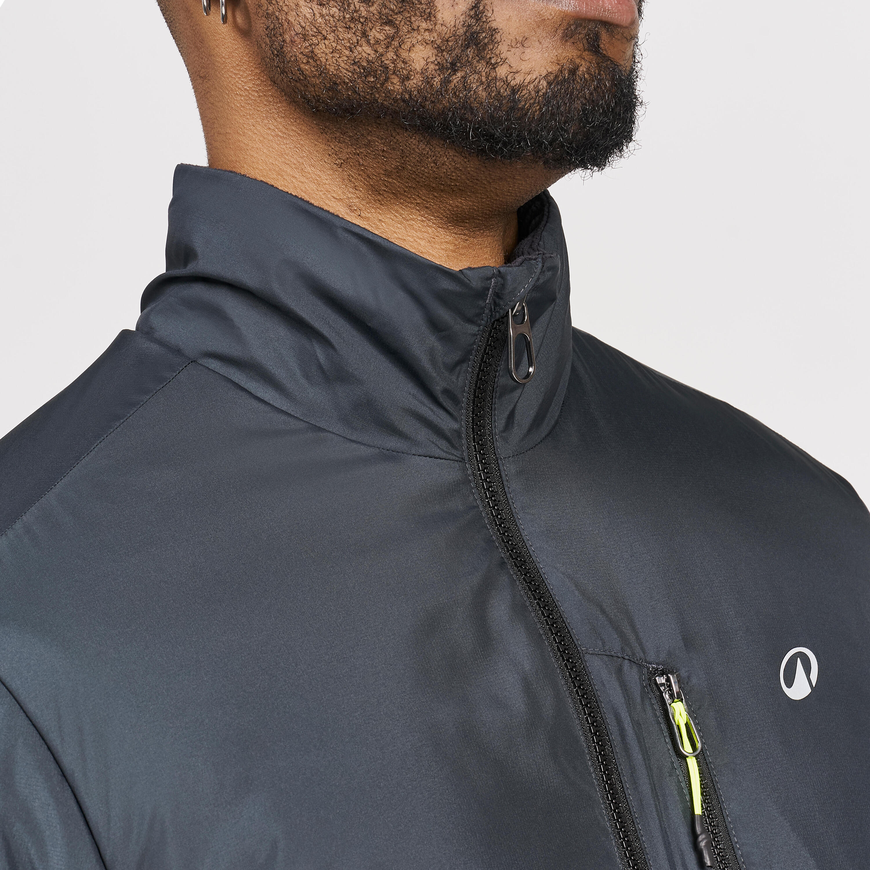 Men’s 500 Warm and Lightweight Fleece-Lined Windbreaker Jacket Dark ...