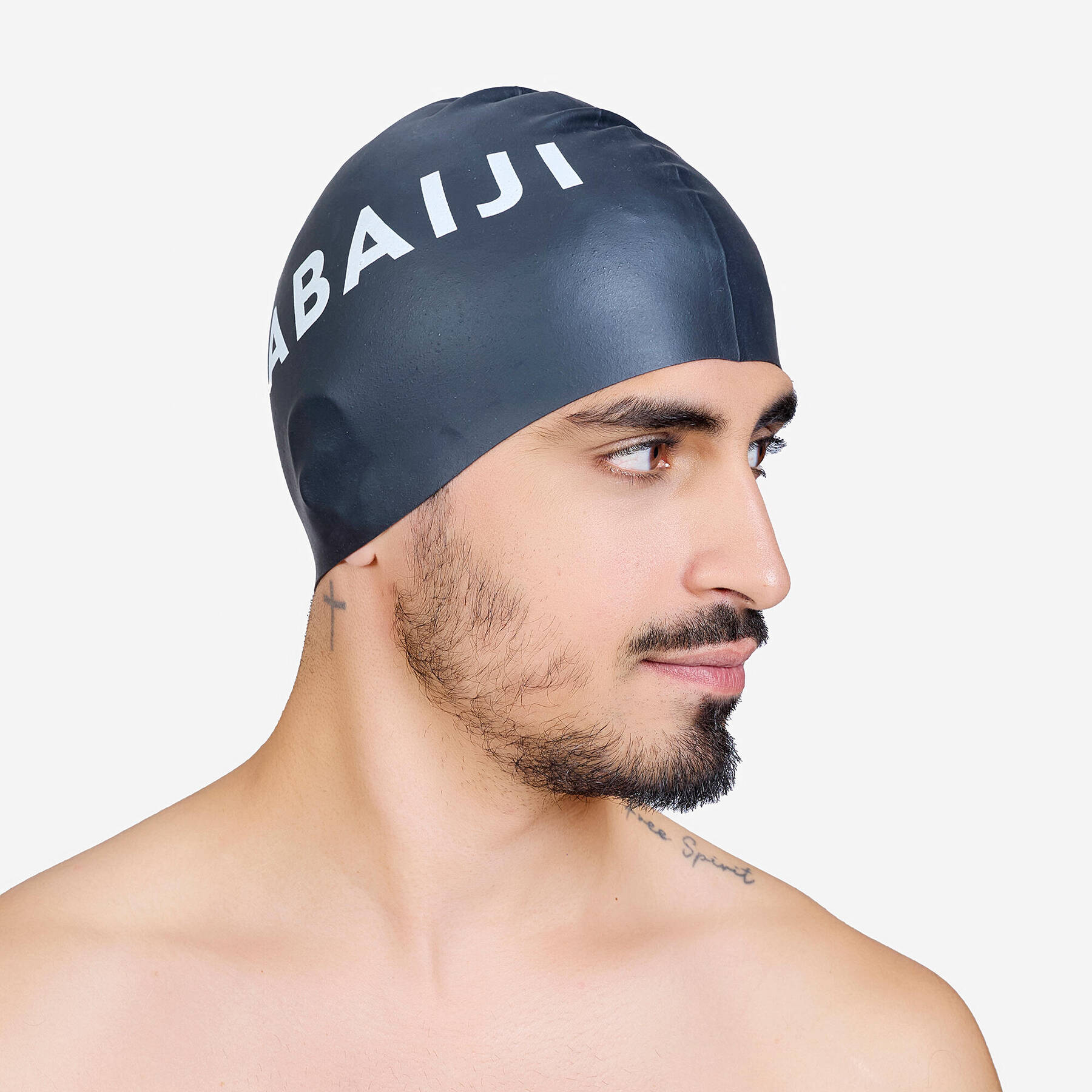 Adult Swimming Cap Silicone 56-60 Cm Comfortable & Stretchable Black