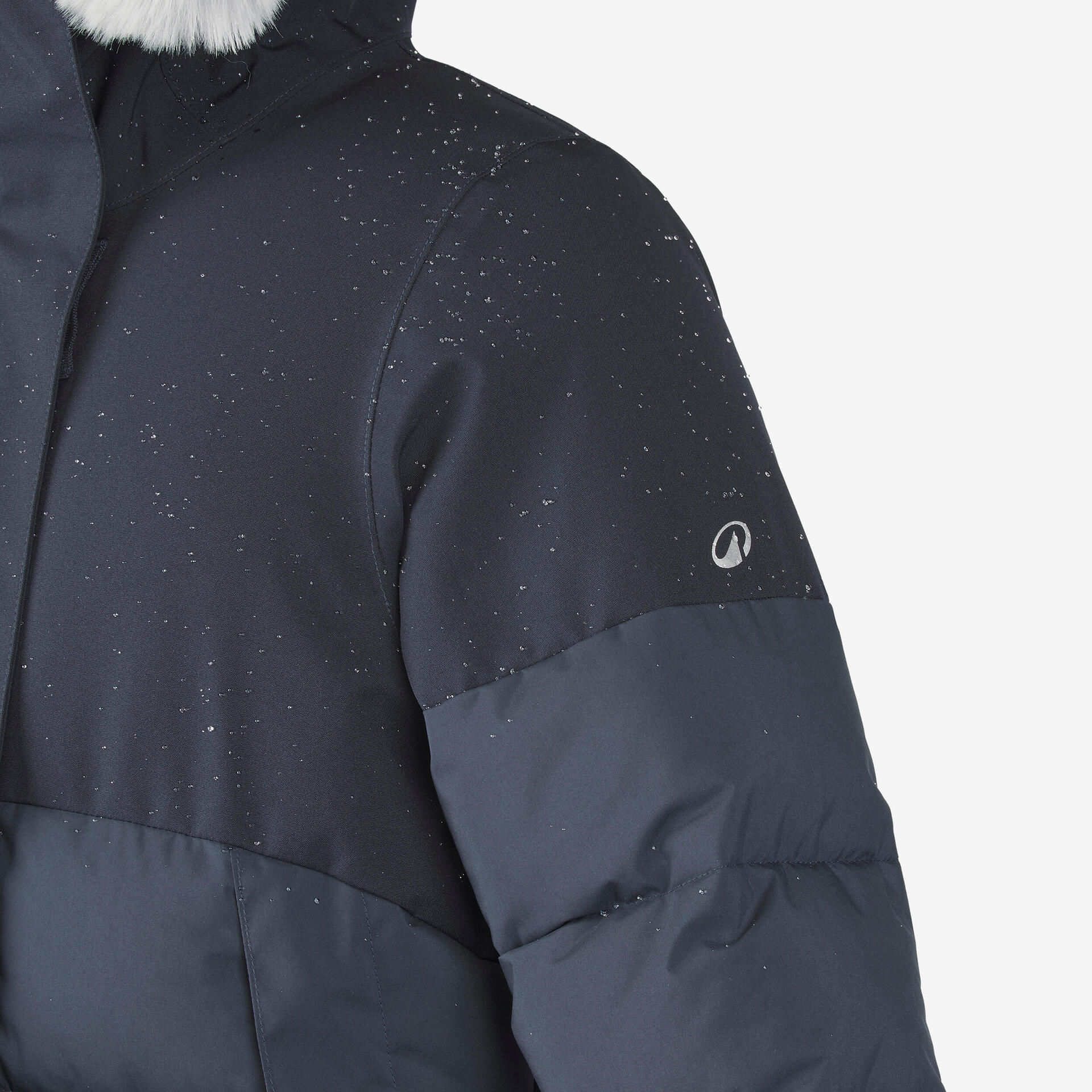 Junior Warm Long Winter Padded Jacket NH500 - Navy