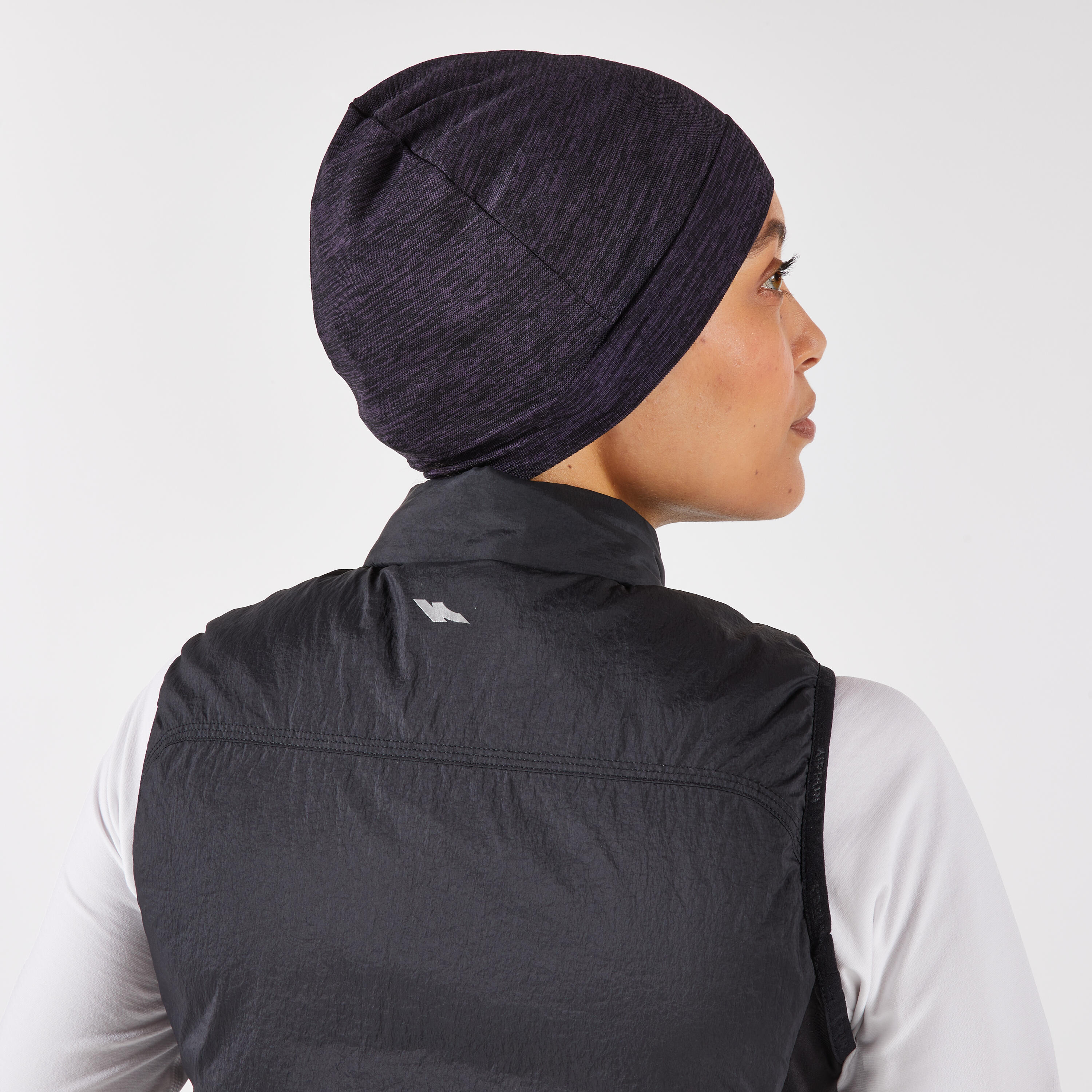 Kiprun Adult Seamless Running Hat - Mottled Burgundy - Decathlon
