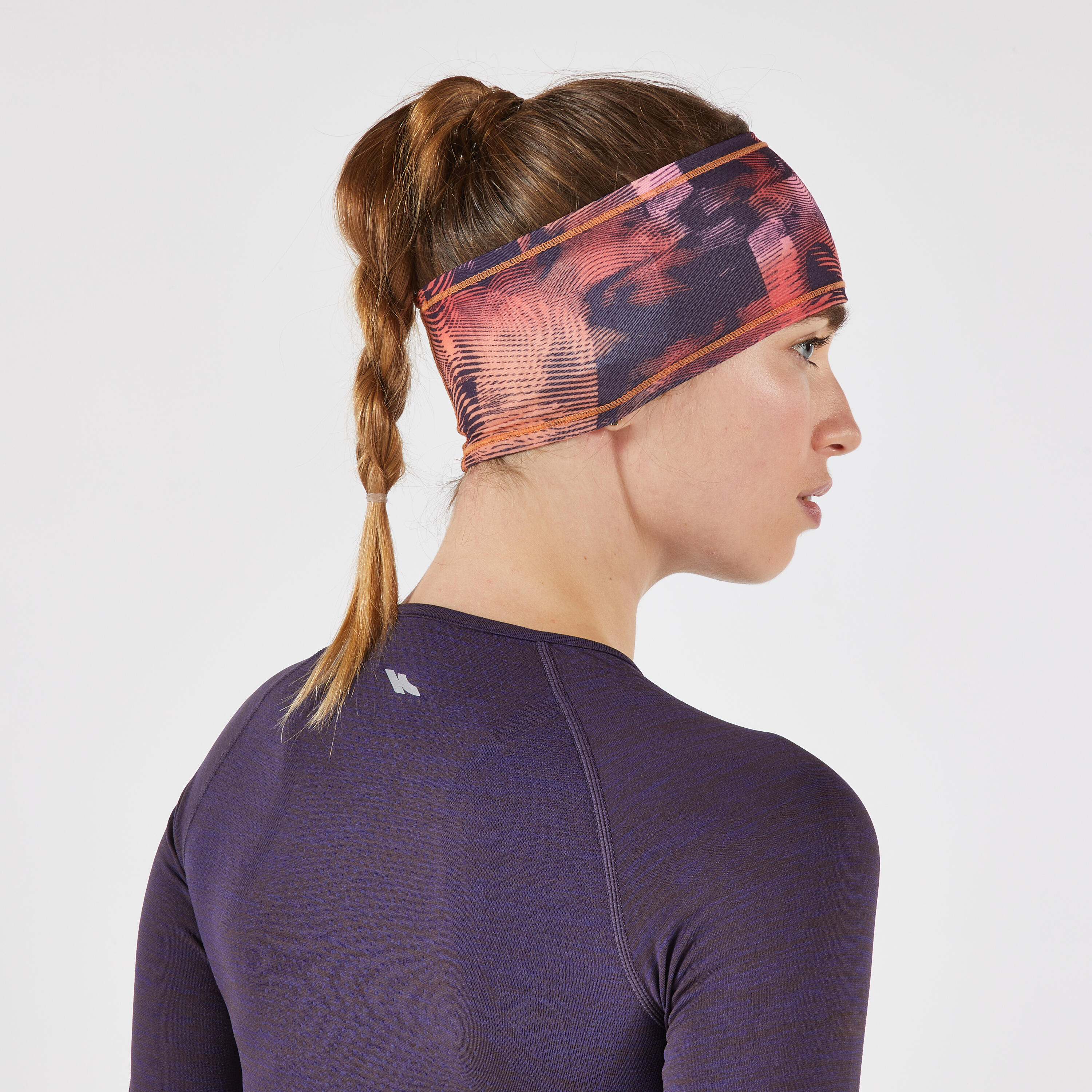 Kiprun Warm+V2 Adult Running Headband - Orange and Pink Graphics | Decathlon
