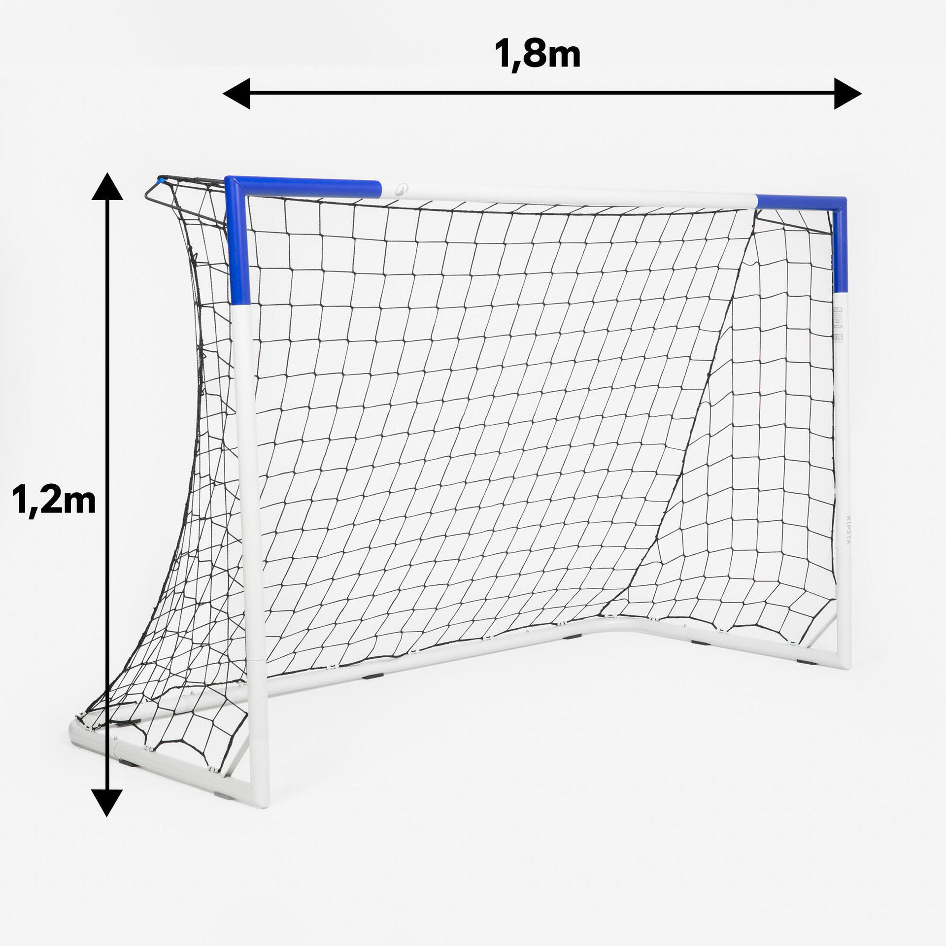 6x4ft Medium Metal Football Goal - White/Blue