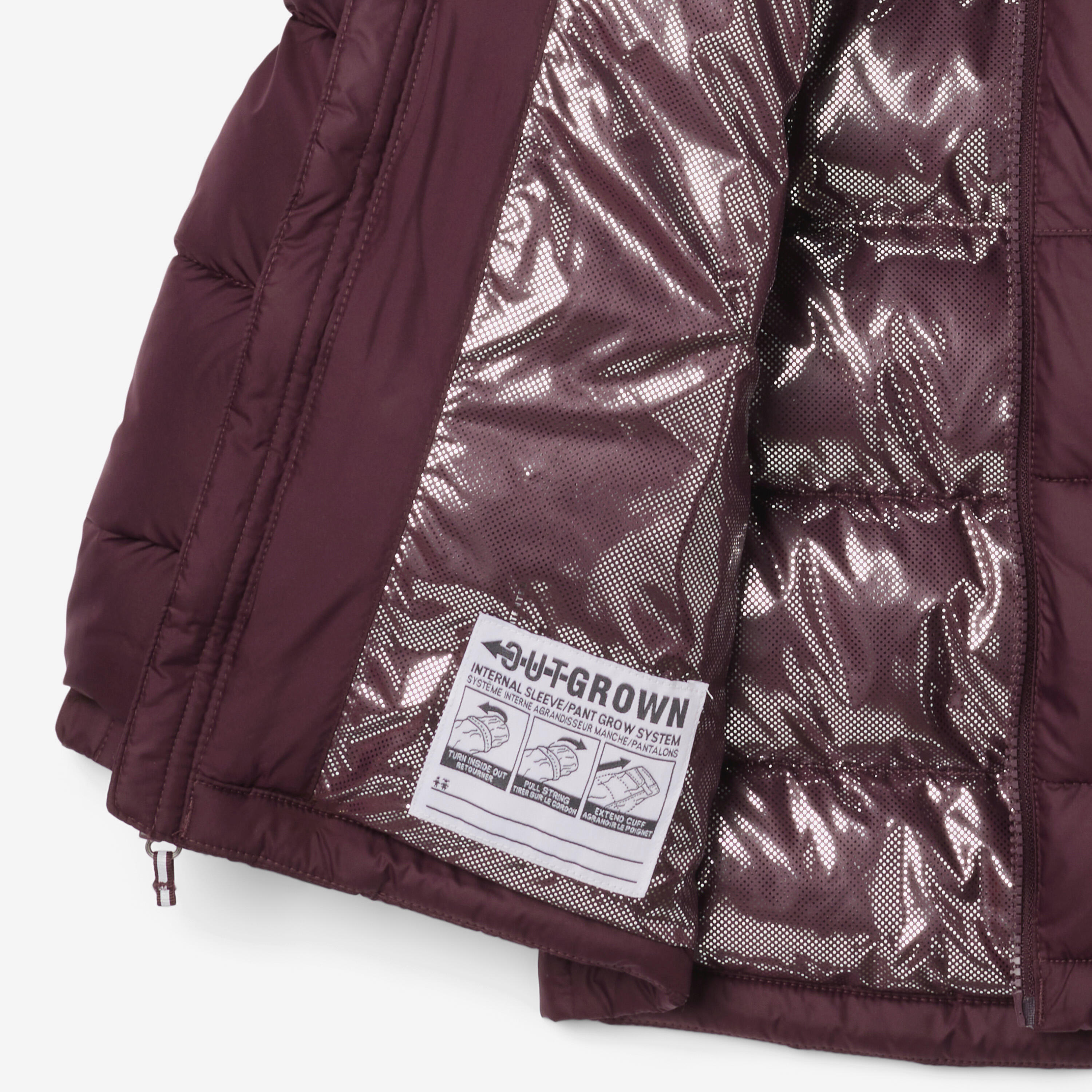Kids’ Columbia thick padded jacket - Pike Lake - Burgundy - Decathlon