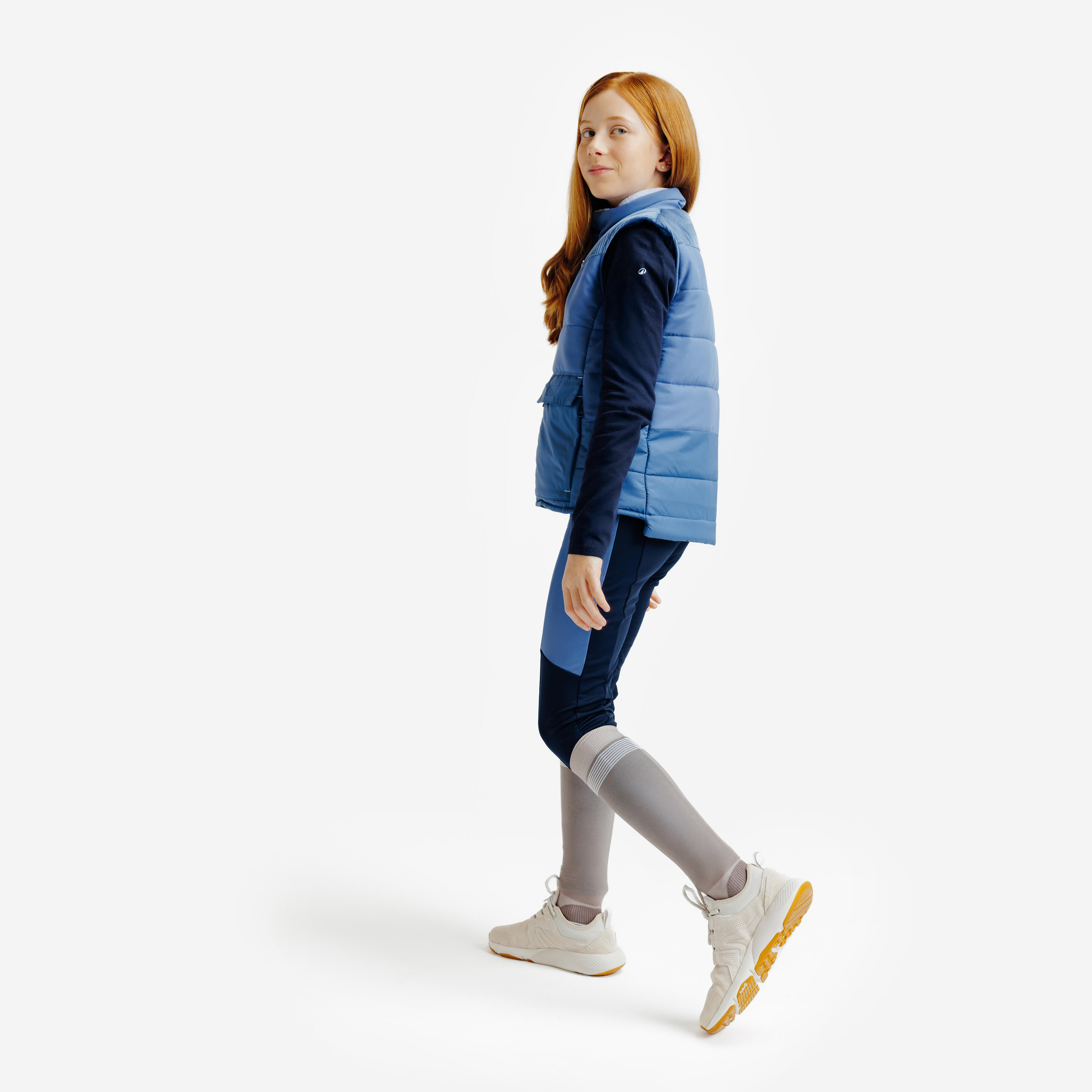 Kids' Horse Riding Jodhpurs Warm - Blue/Comet Blue - Decathlon